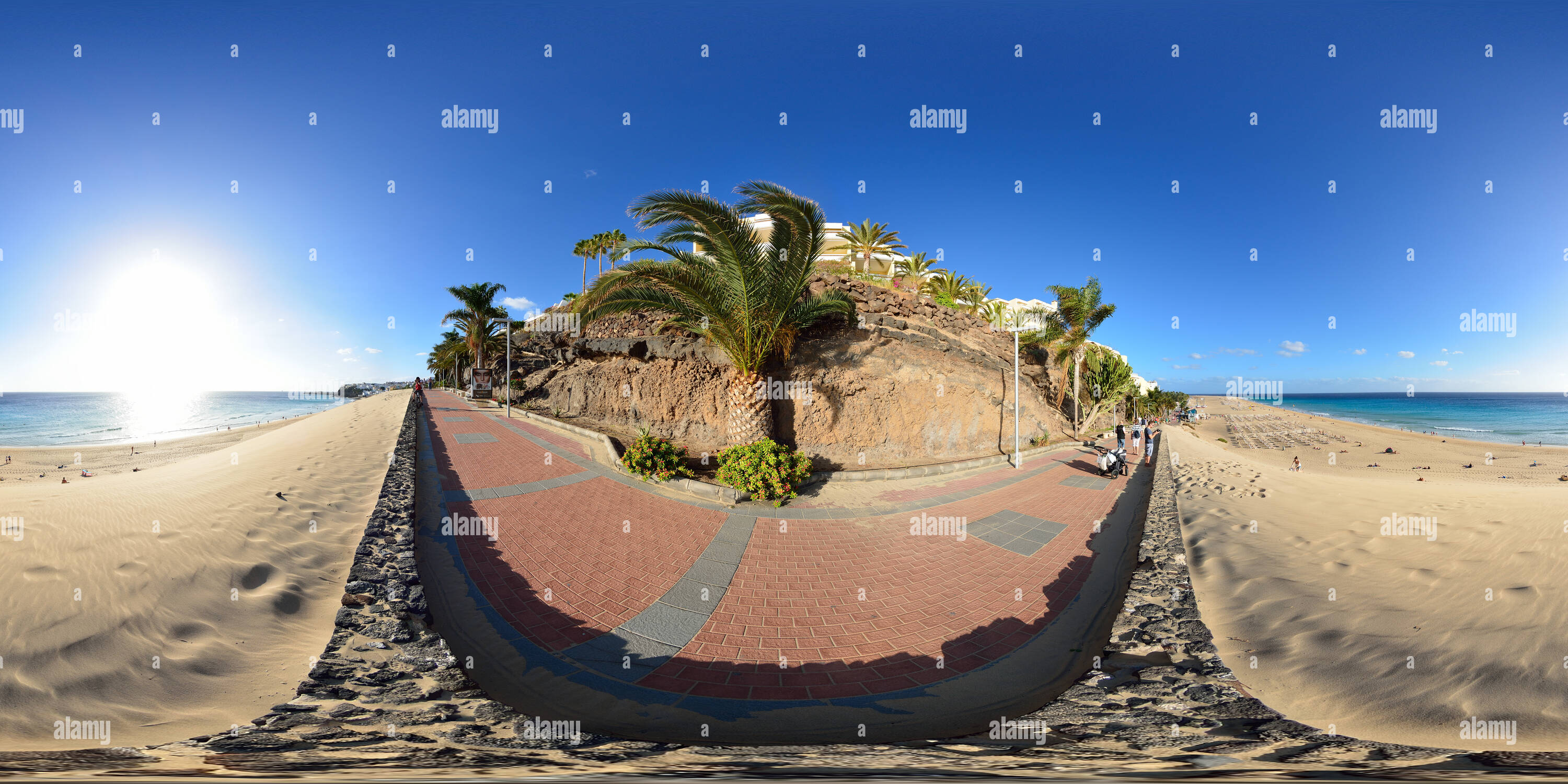 360° view of Morro Jable Beach, Fuerteventura - Alamy