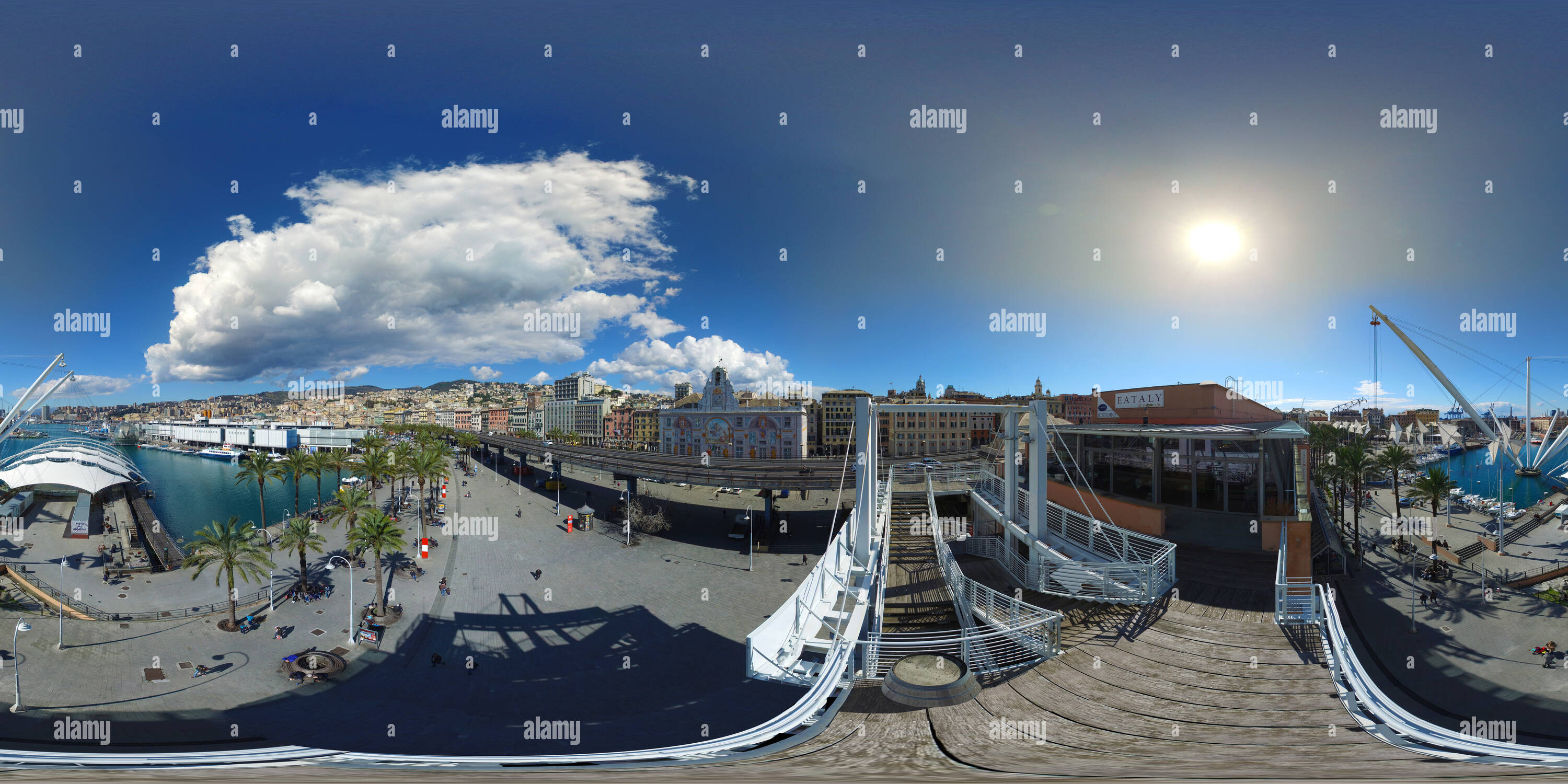 360° view of Genova - Porto Antico - Alamy