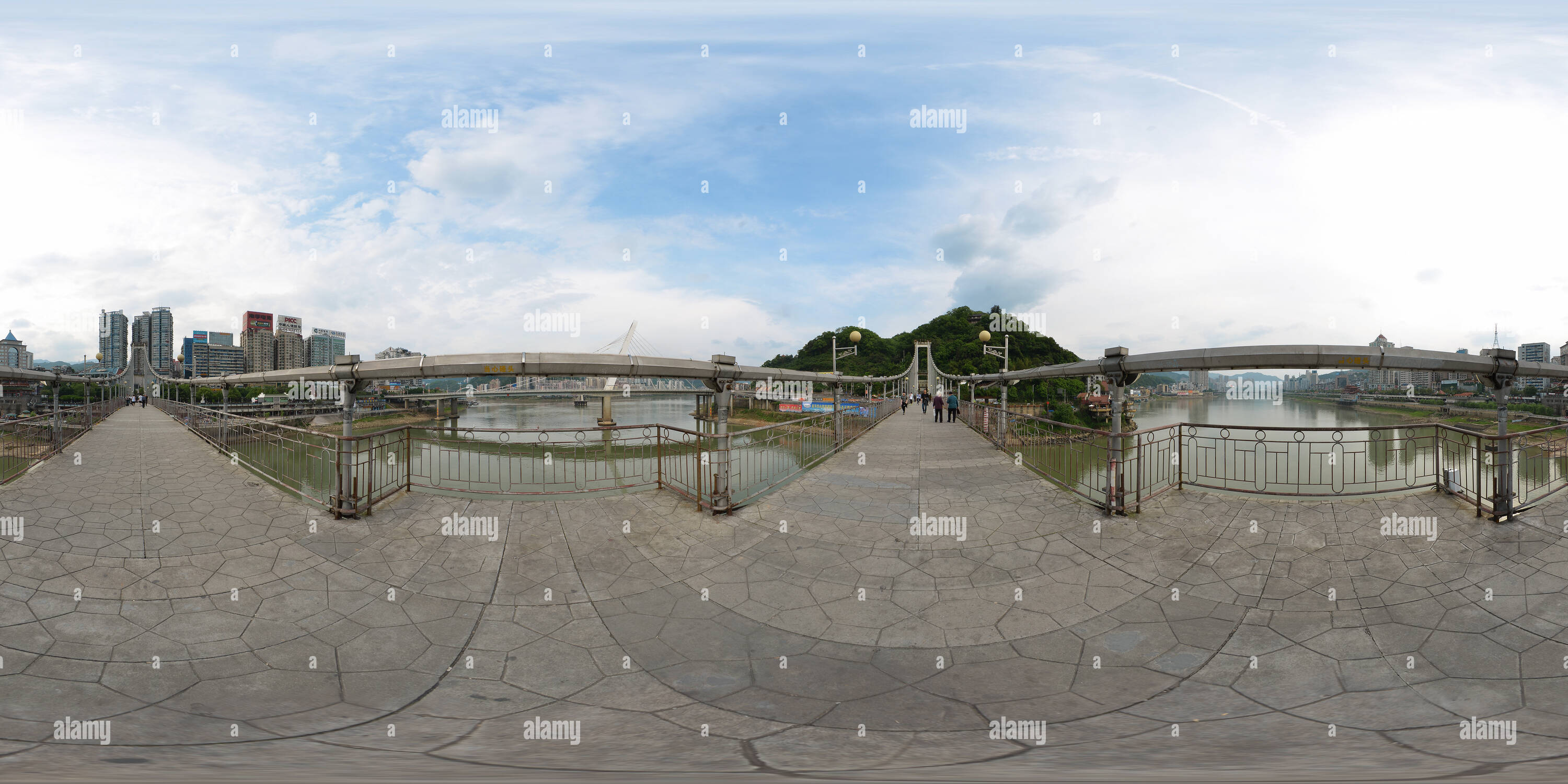 360° view of jiufeng rope bridge - Alamy