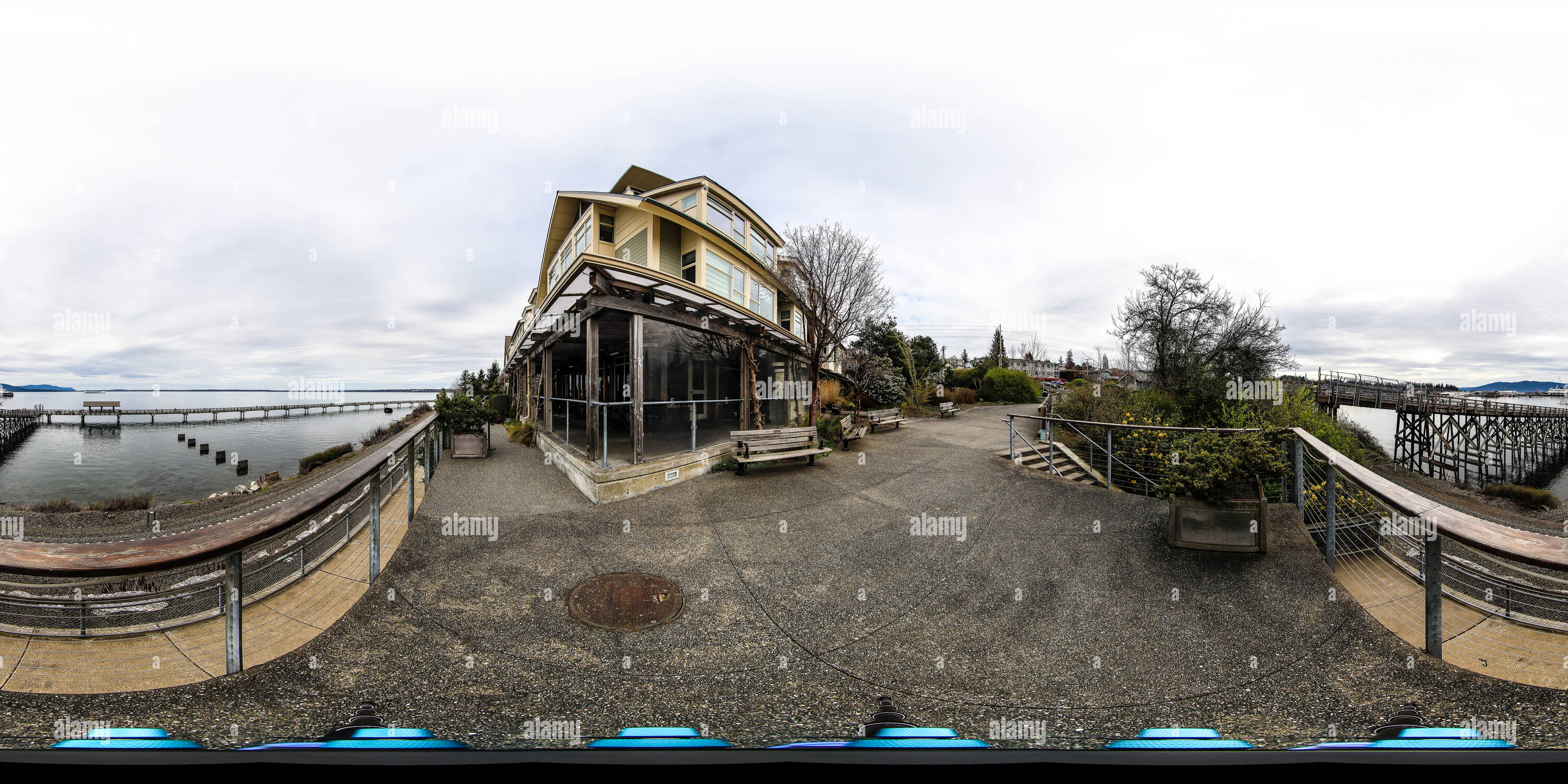 360° view of Fairhaven, WA Boardwalk - Alamy