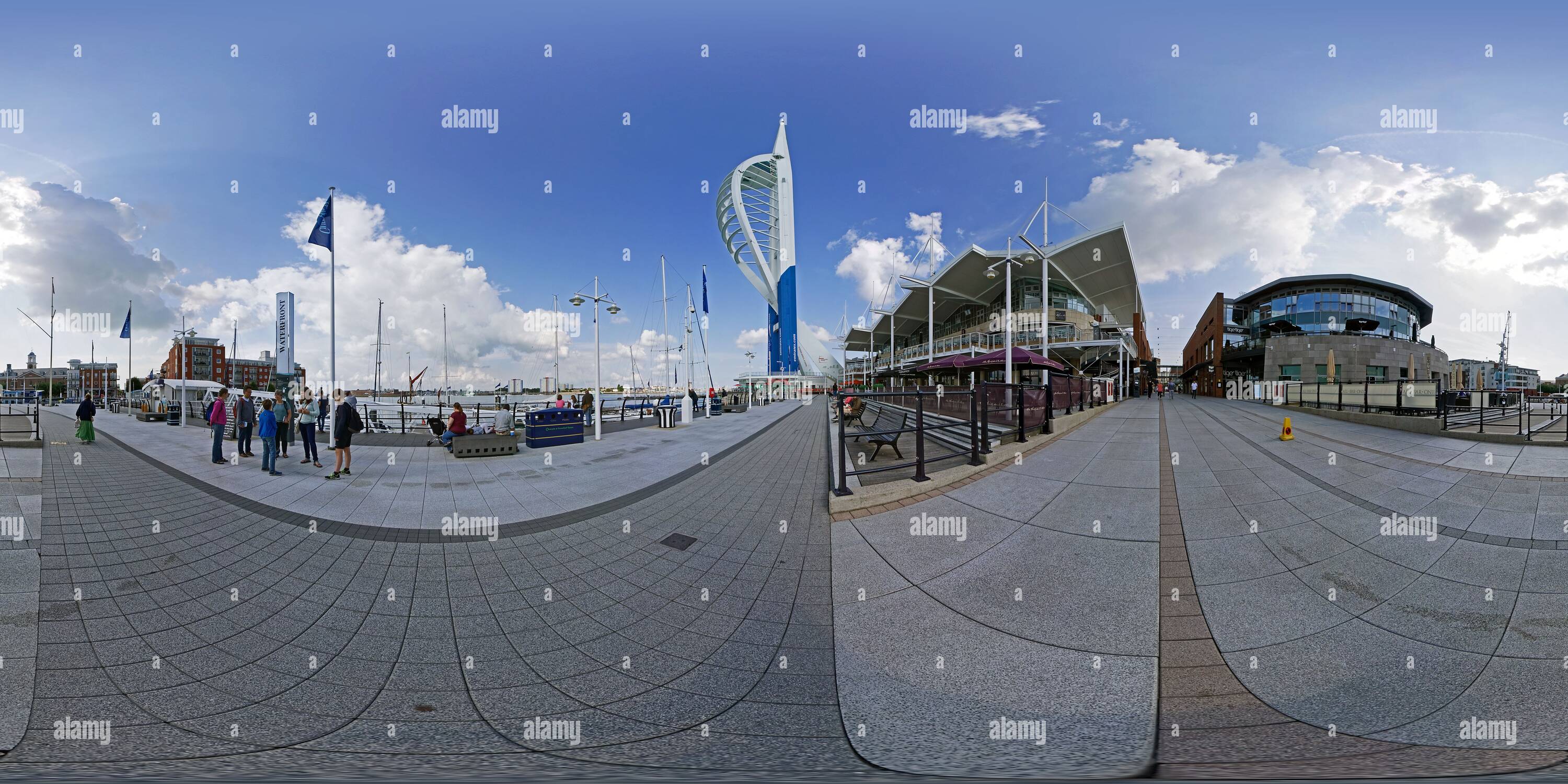 360° view of Portsmouth, Canal Side, Spinnaker Tower - Alamy