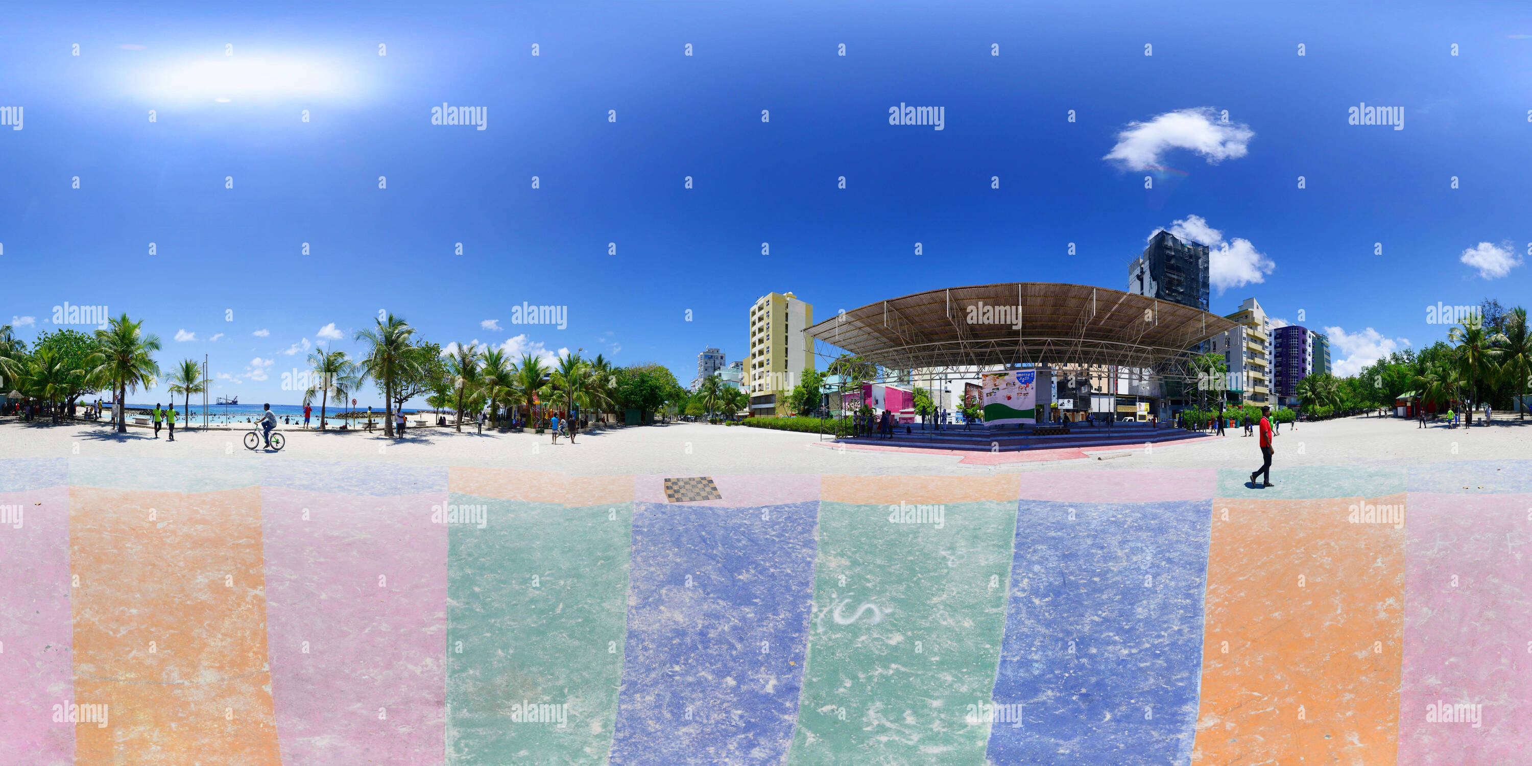 360° view of Aritificial Beach Center - Alamy