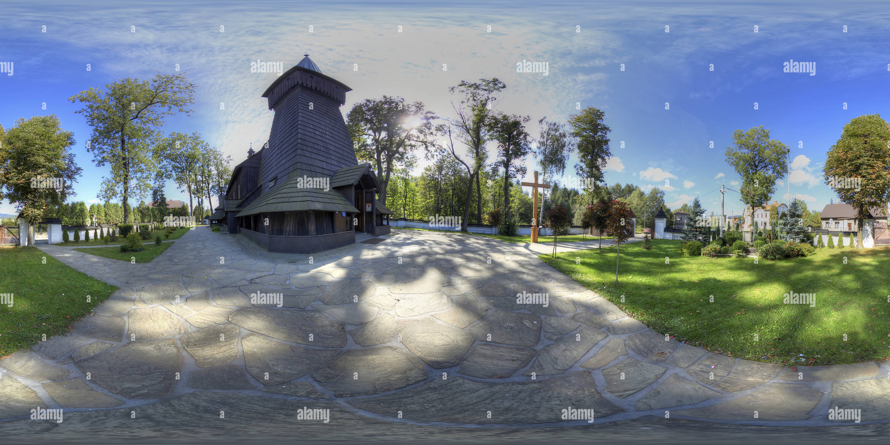 360° view of The Church of St Andrew the Apostle in Gilowice (100 - Alamy