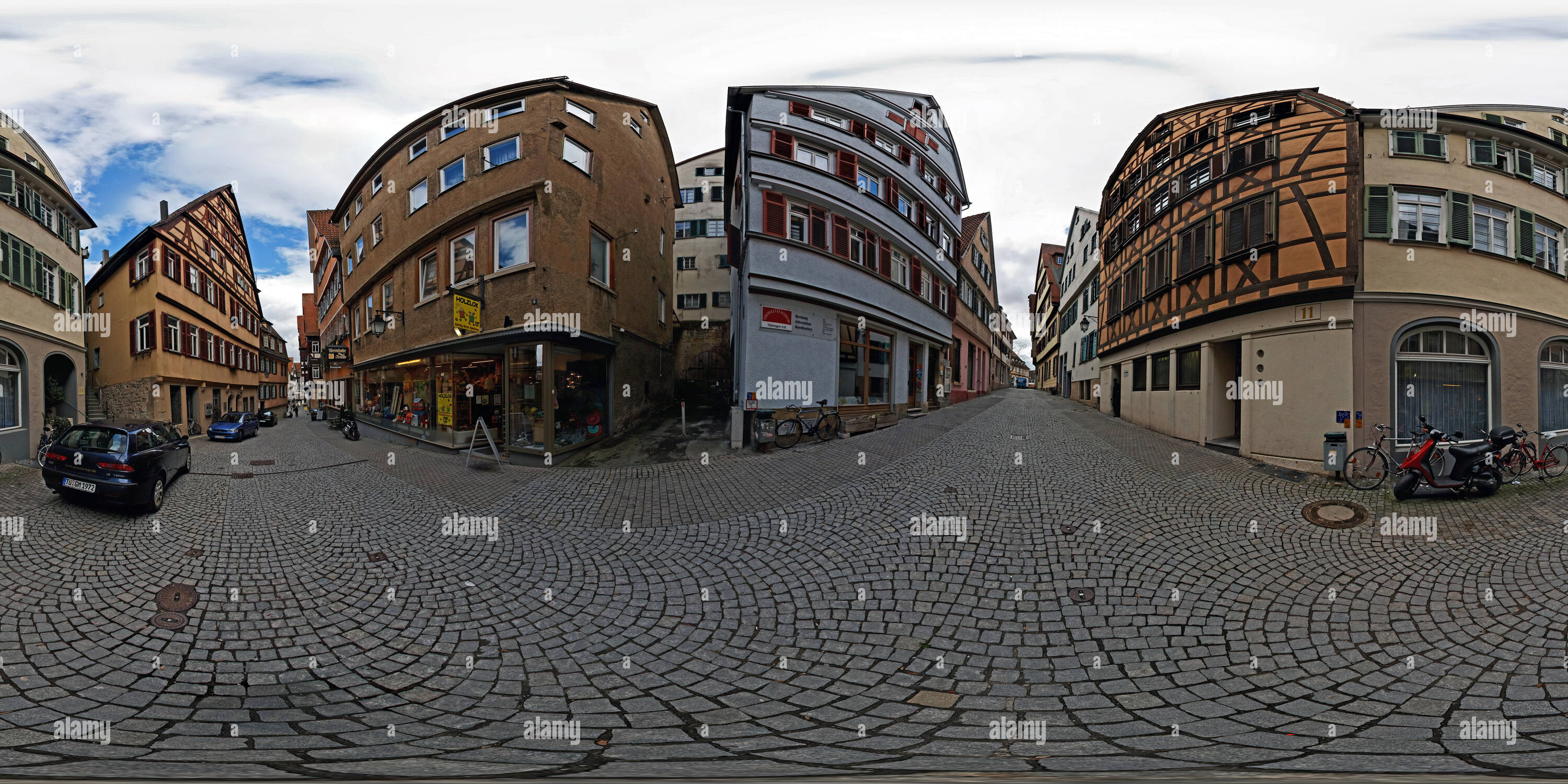 360° view of Tübingen, Old Part of the City and Narrow Lane - Alamy