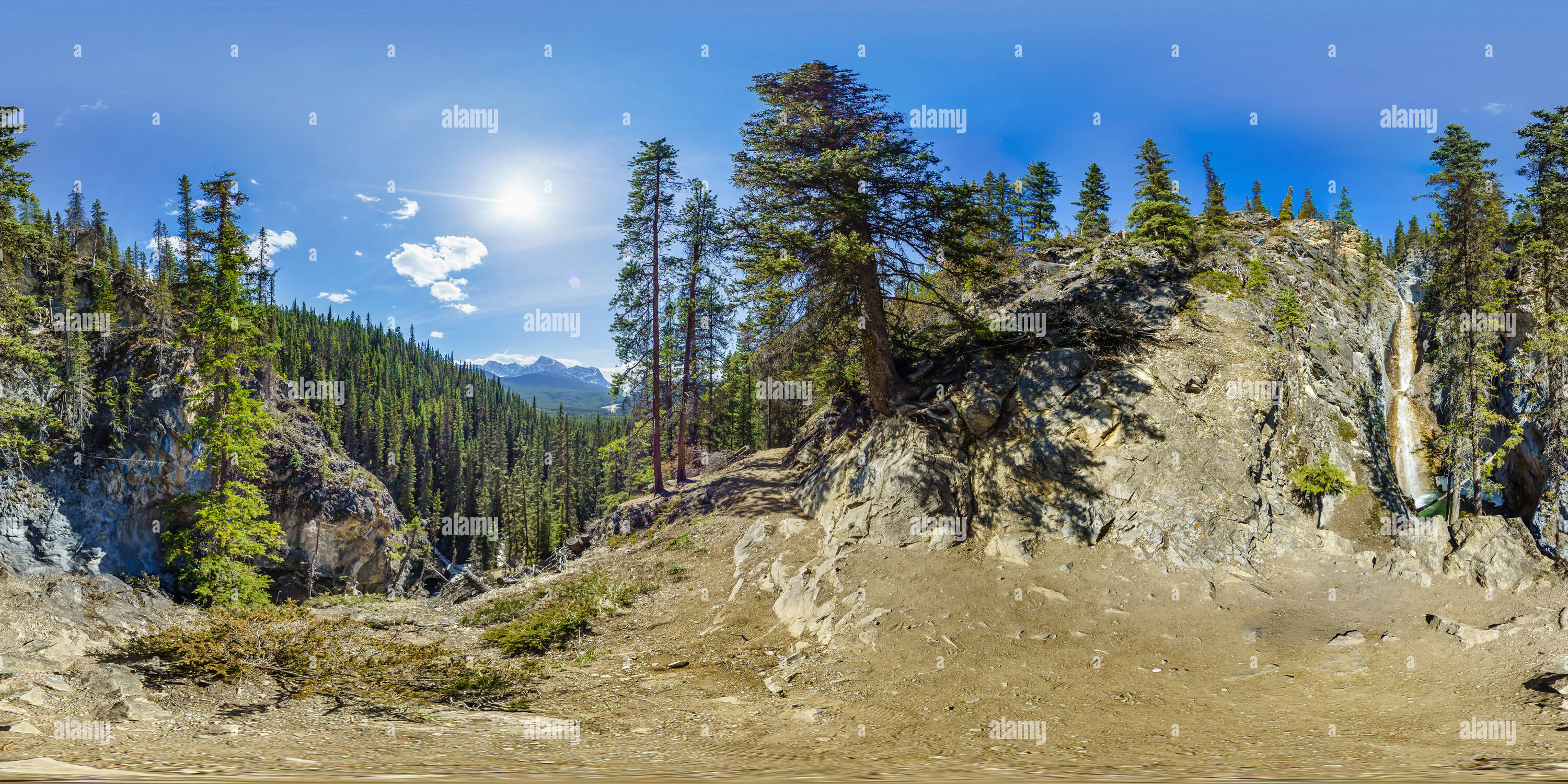 360° view of Silverton Falls in Banff National Park, Canada - Alamy