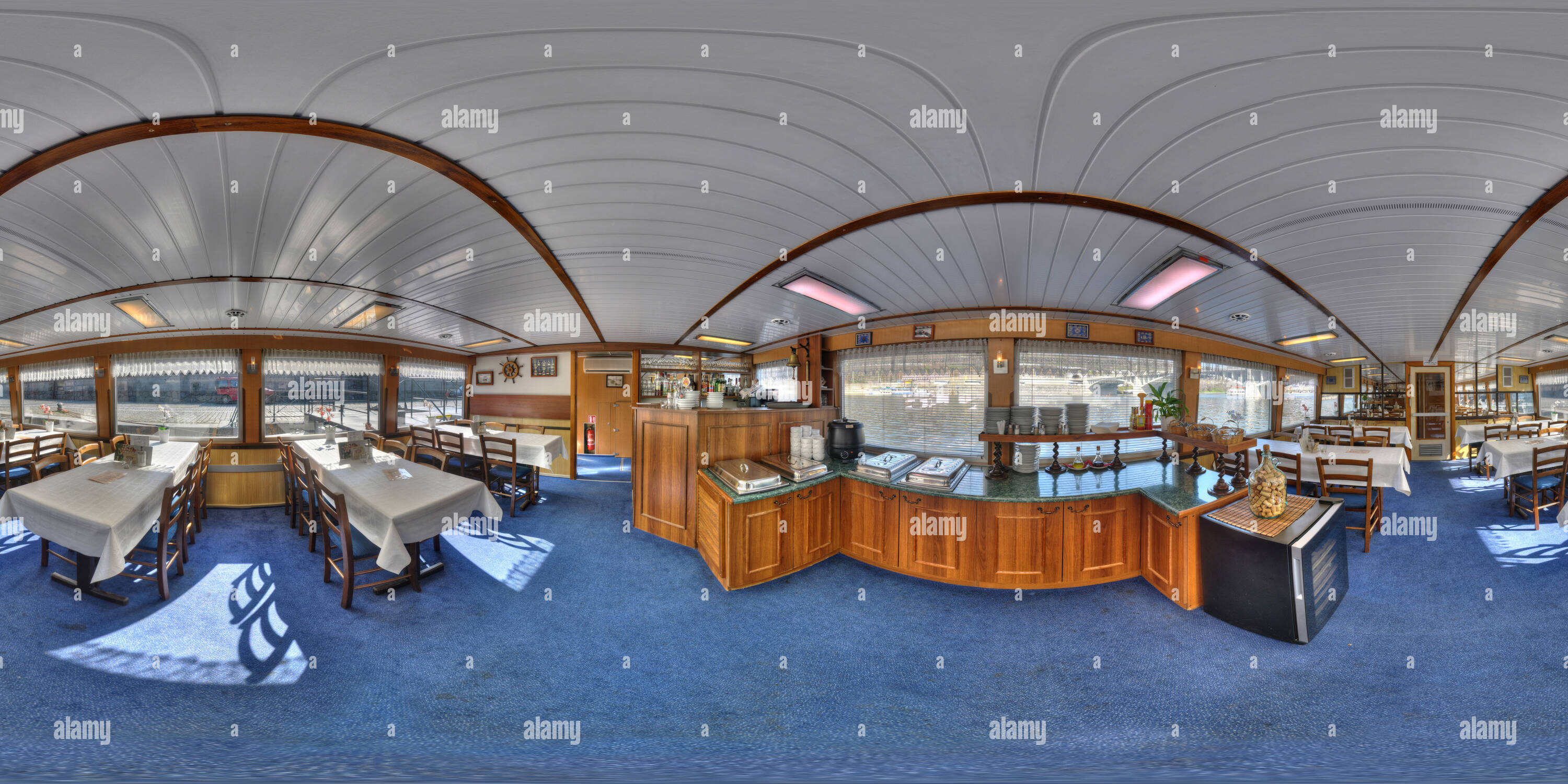 360° view of Prague boat Slapy - Main deck - Alamy