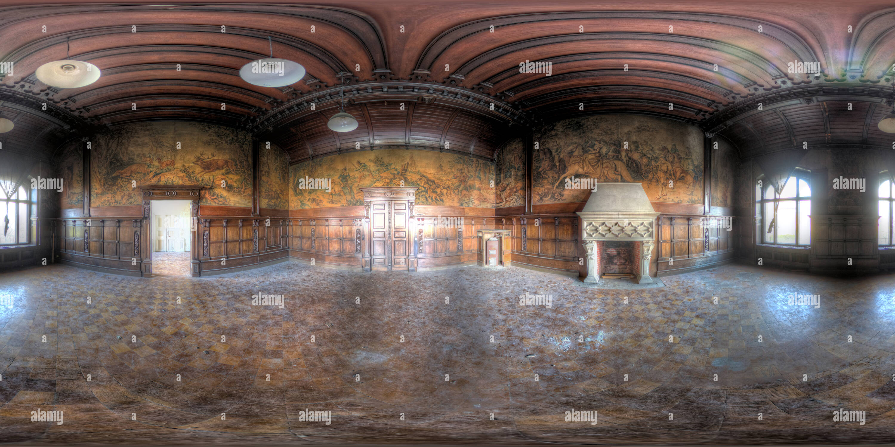 360° view of Hunting room of the castle in Hohenthurm Germany - Alamy