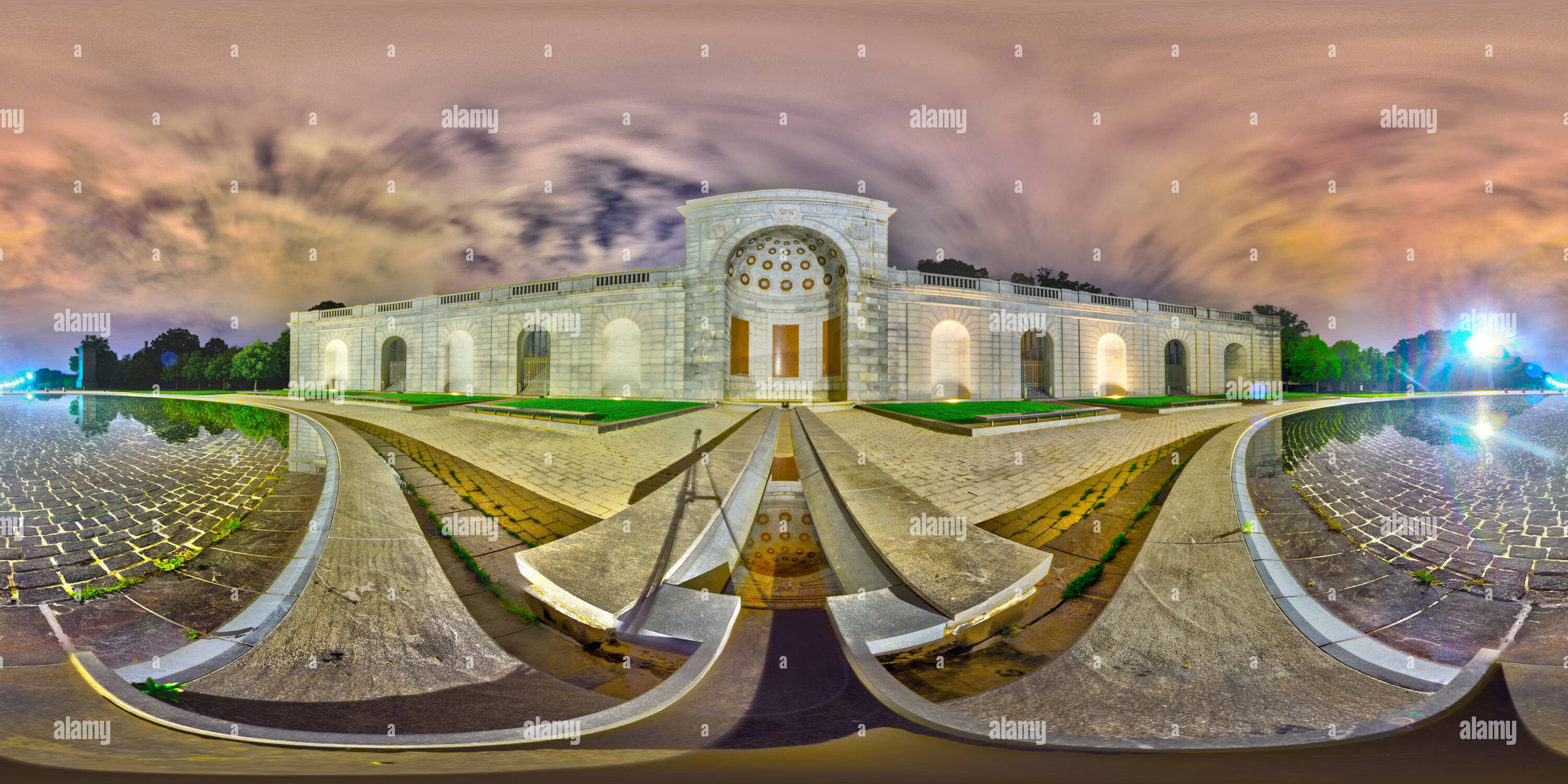 360° view of Women In Military Service Memorial at Night, Arlington, Virginia - Alamy