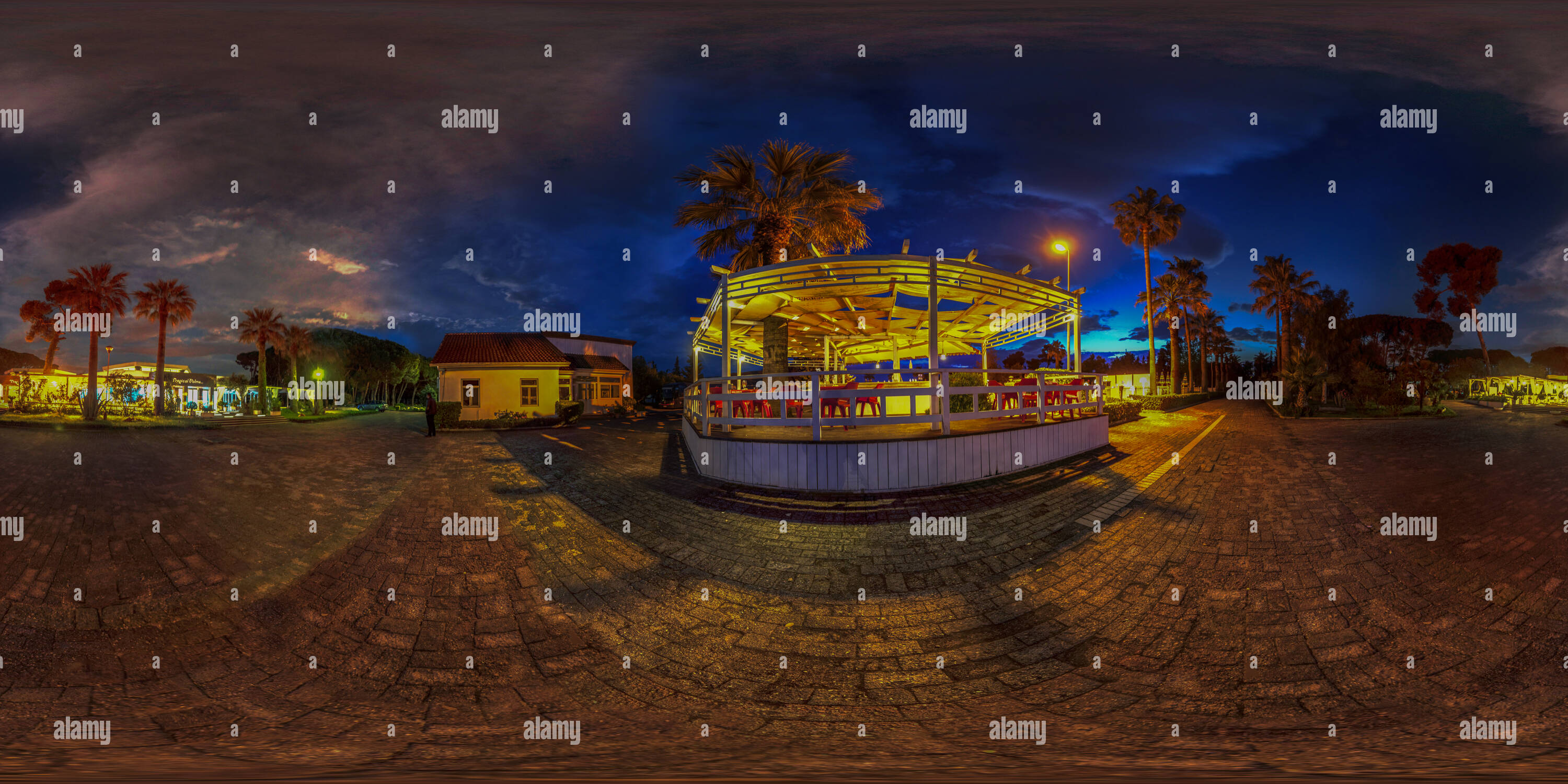 360° view of Tropikal Resort Center - night - Alamy