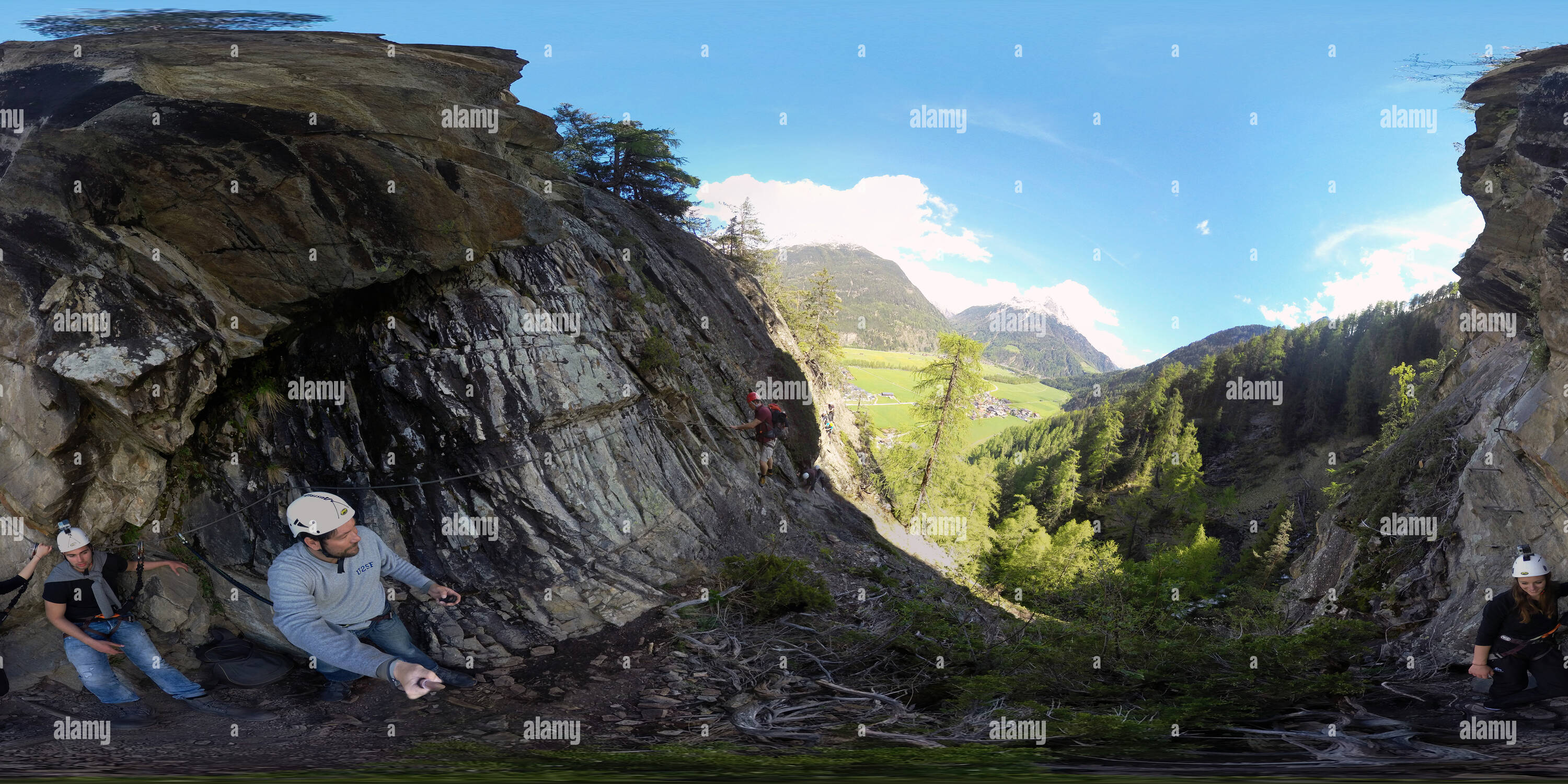 360° view of Via Ferrata - mountain climbing - Alamy