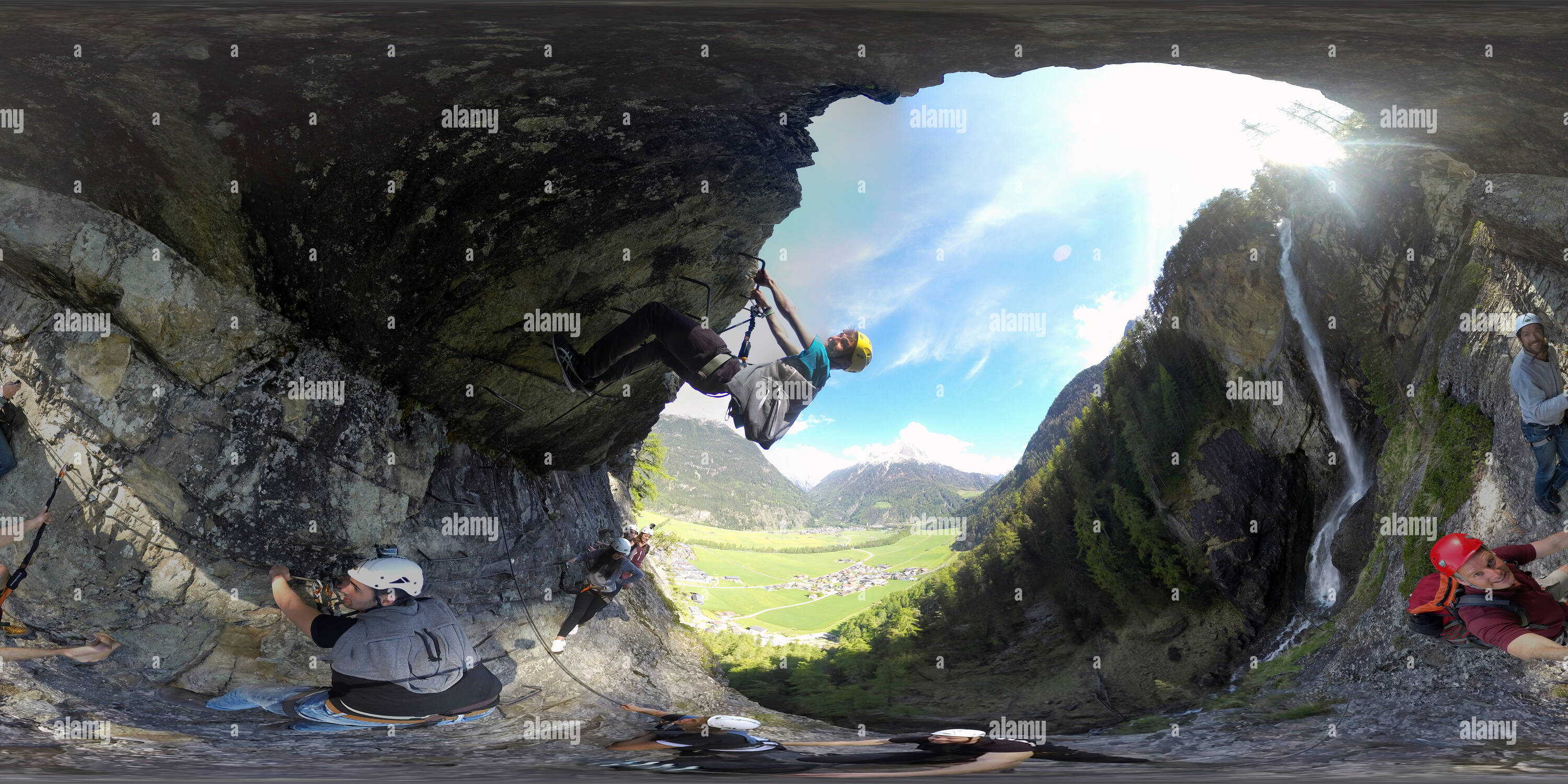 360° view of Via Ferrata - mountain climbing - Alamy