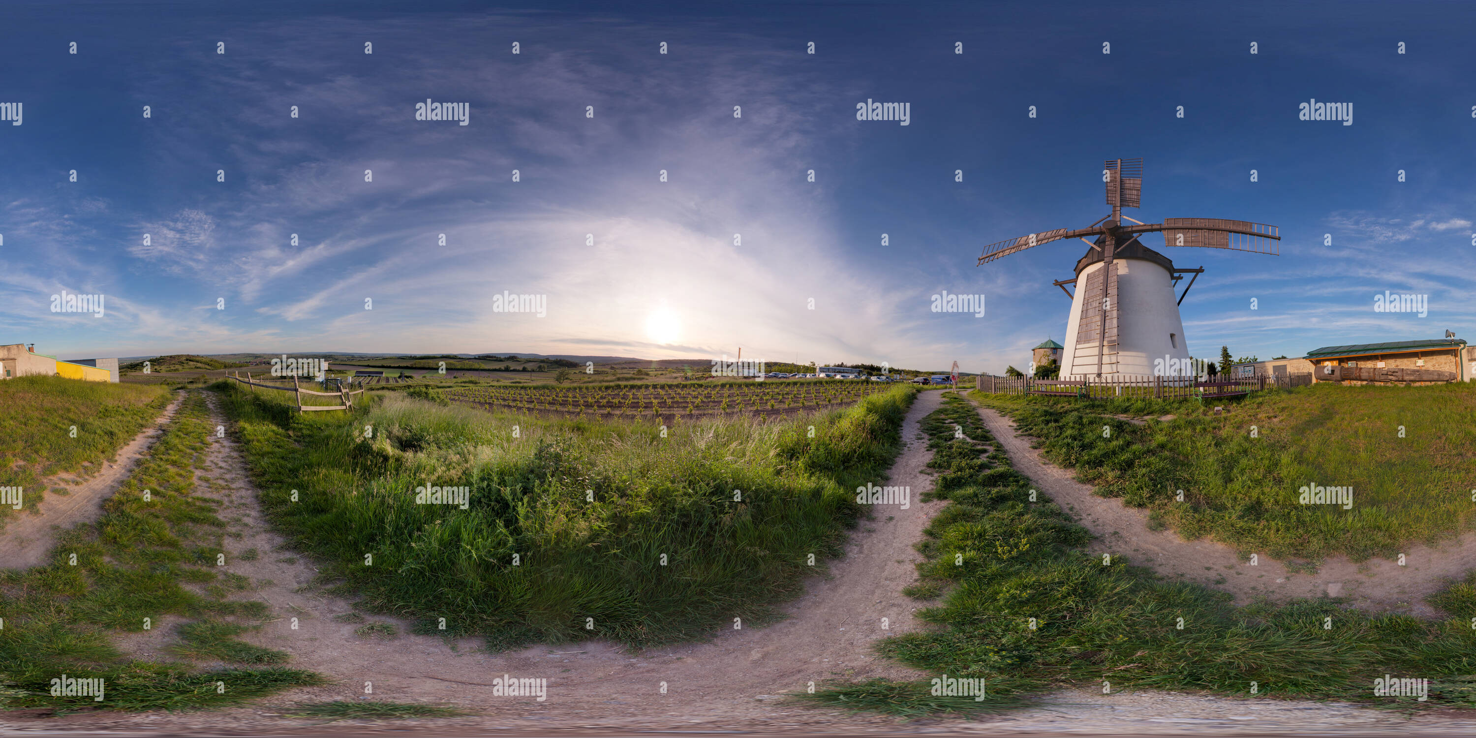 360° view of Retz, Windmühle, windmill - Alamy
