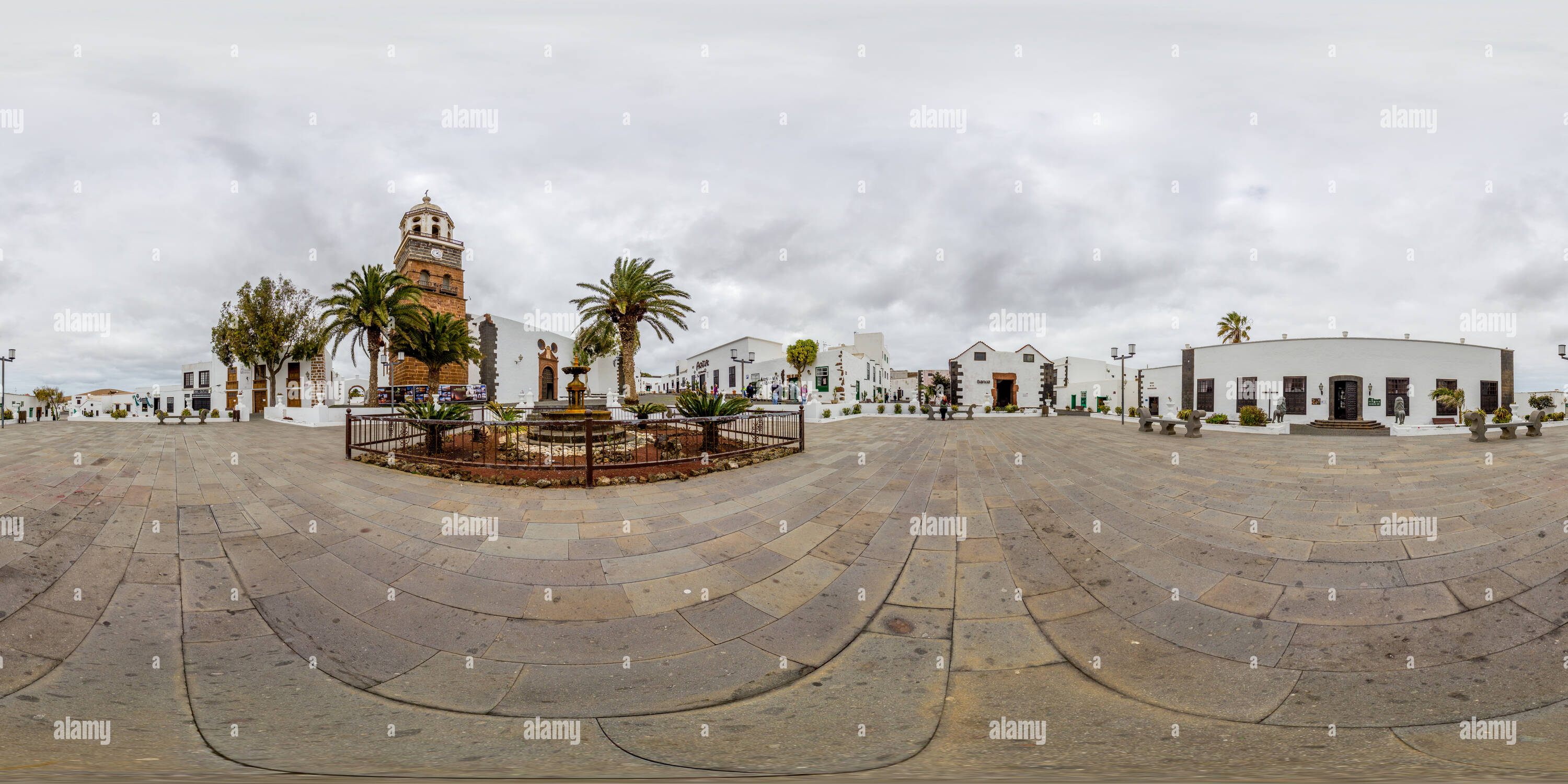 360° view of Teguise, a small village in Lanzarote Island - Alamy