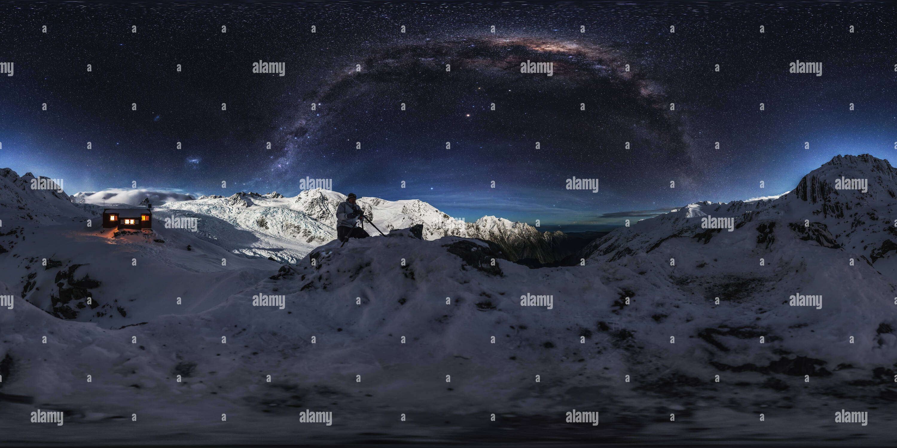 360° view of Almer Hut Milky Way - Alamy