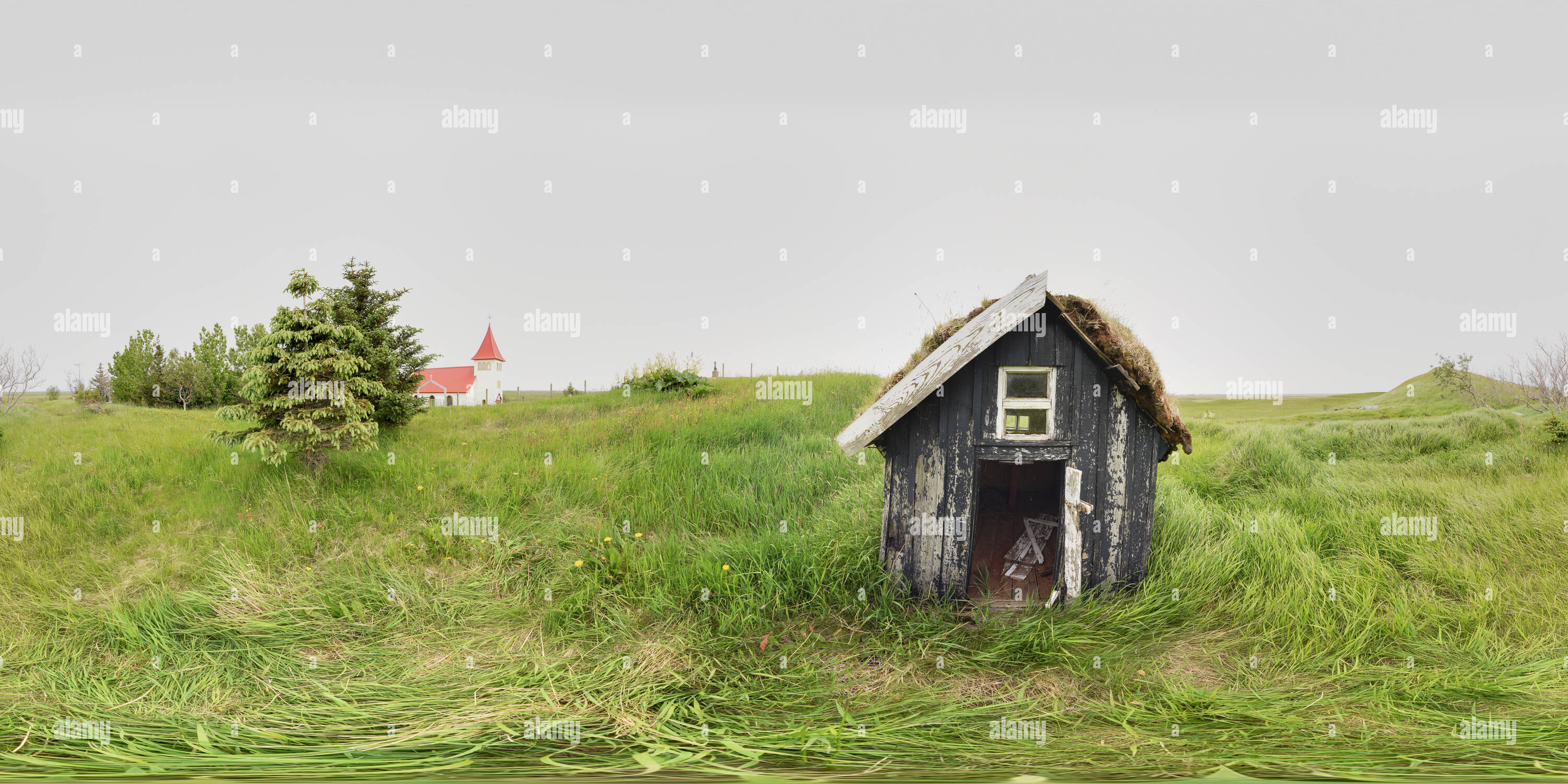 360° view of Turf Hut at Oddi - Alamy