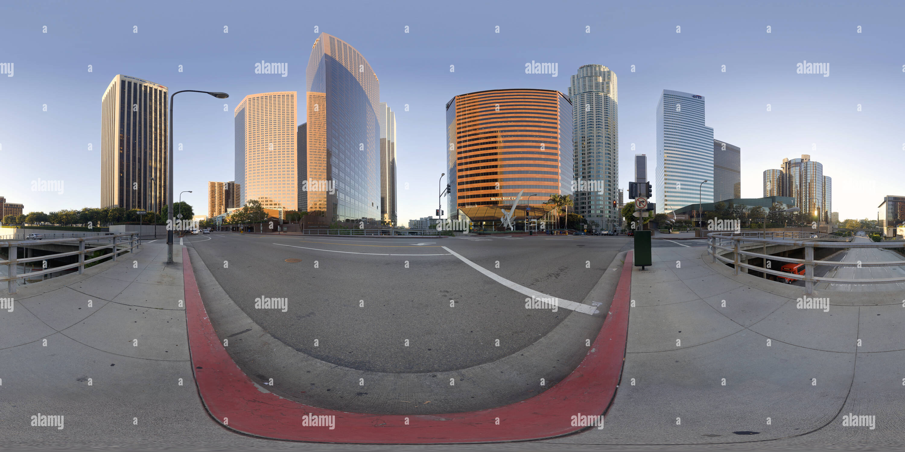 360° view of Los Angles Skyline, from Hope and 4th St - Alamy