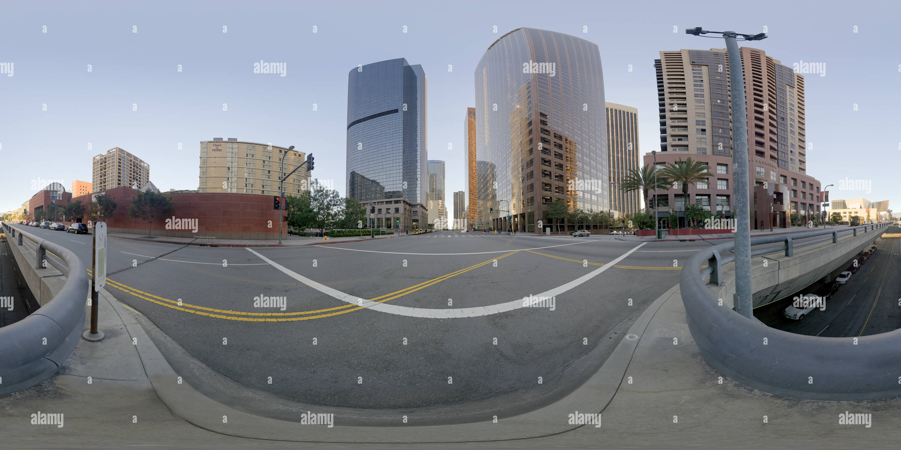 360° view of Downtown Los Angeles, at Grand and 3rd St - Alamy