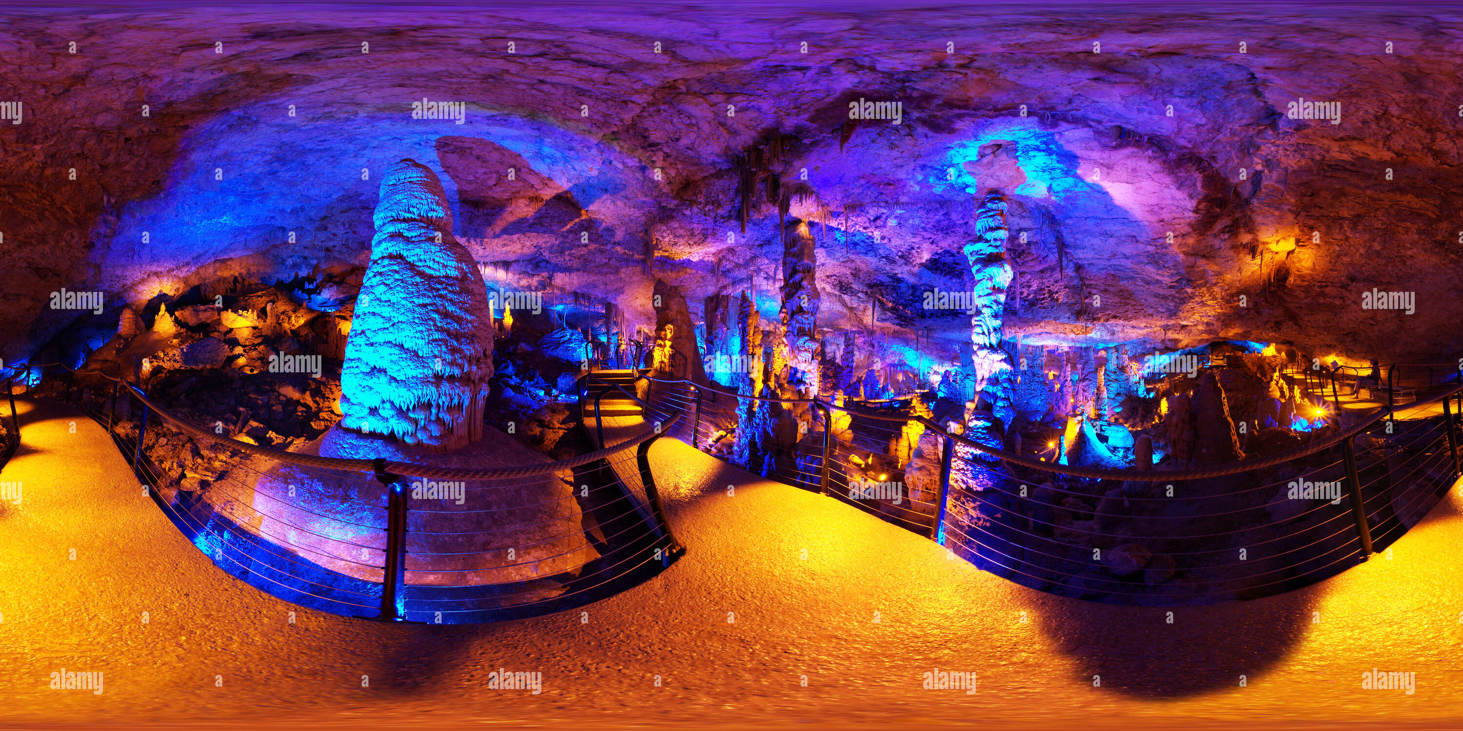 360° view of Stalactite Cave Avshalom in Israel - Alamy