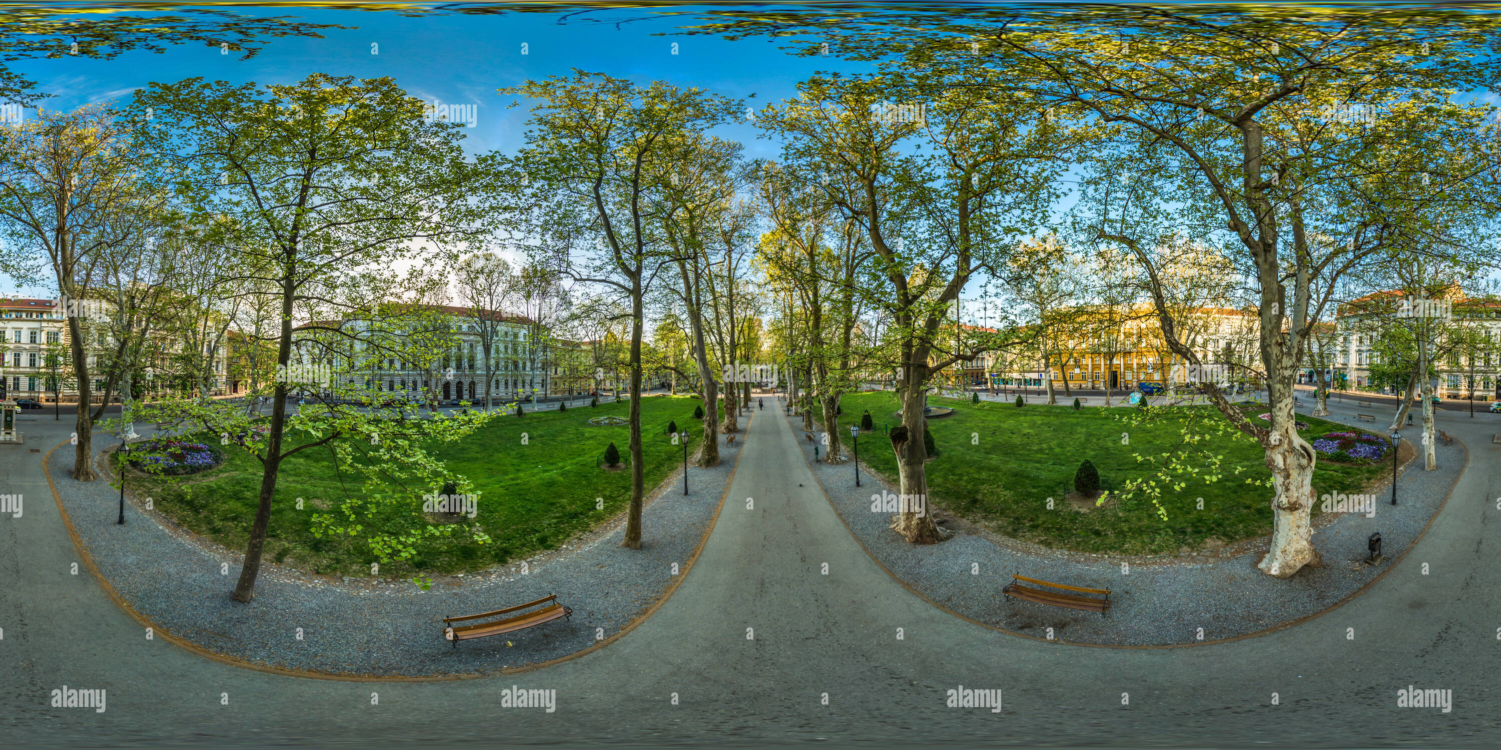 360° view of Park Zrinjevac, Zagreb, Croatia, 2016 - Alamy