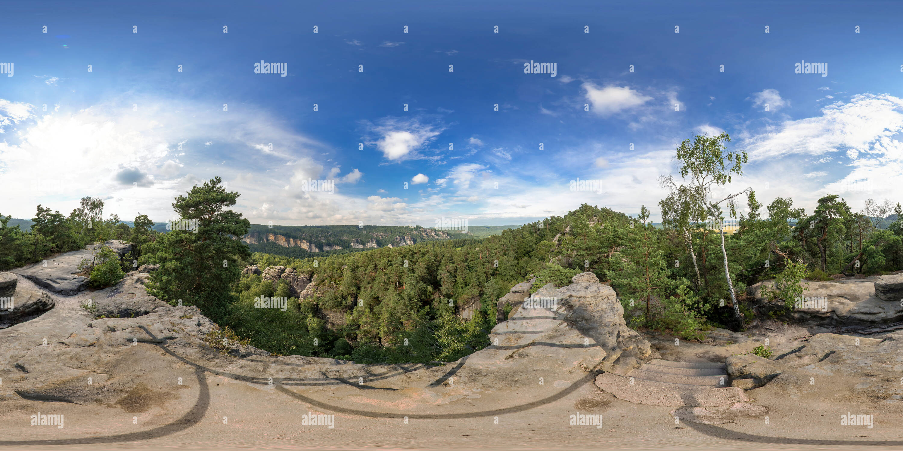 360° view of View from the Rauenstein with the Bastei - Alamy