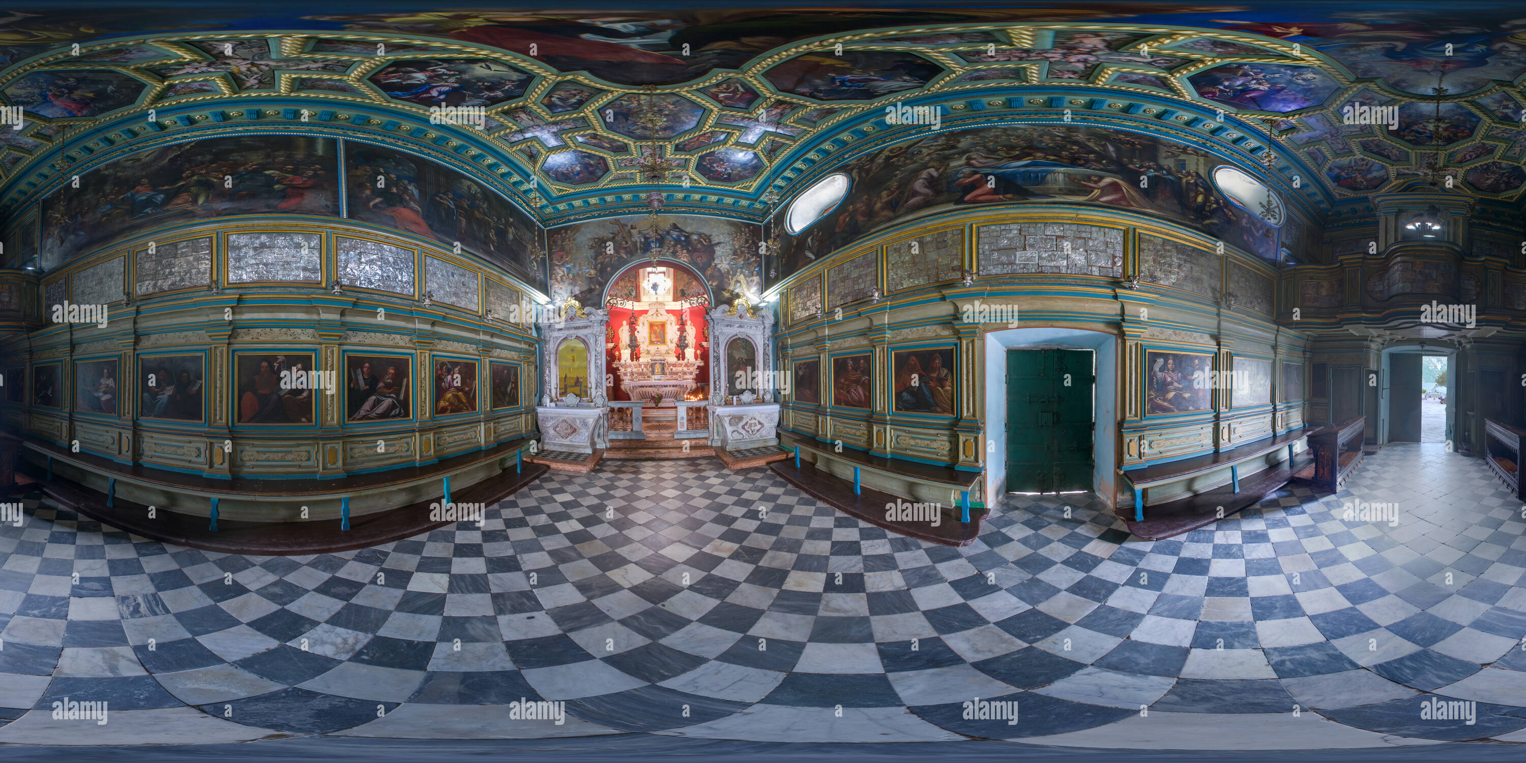 360° view of Our Lady of the Rocks Church inside - Alamy