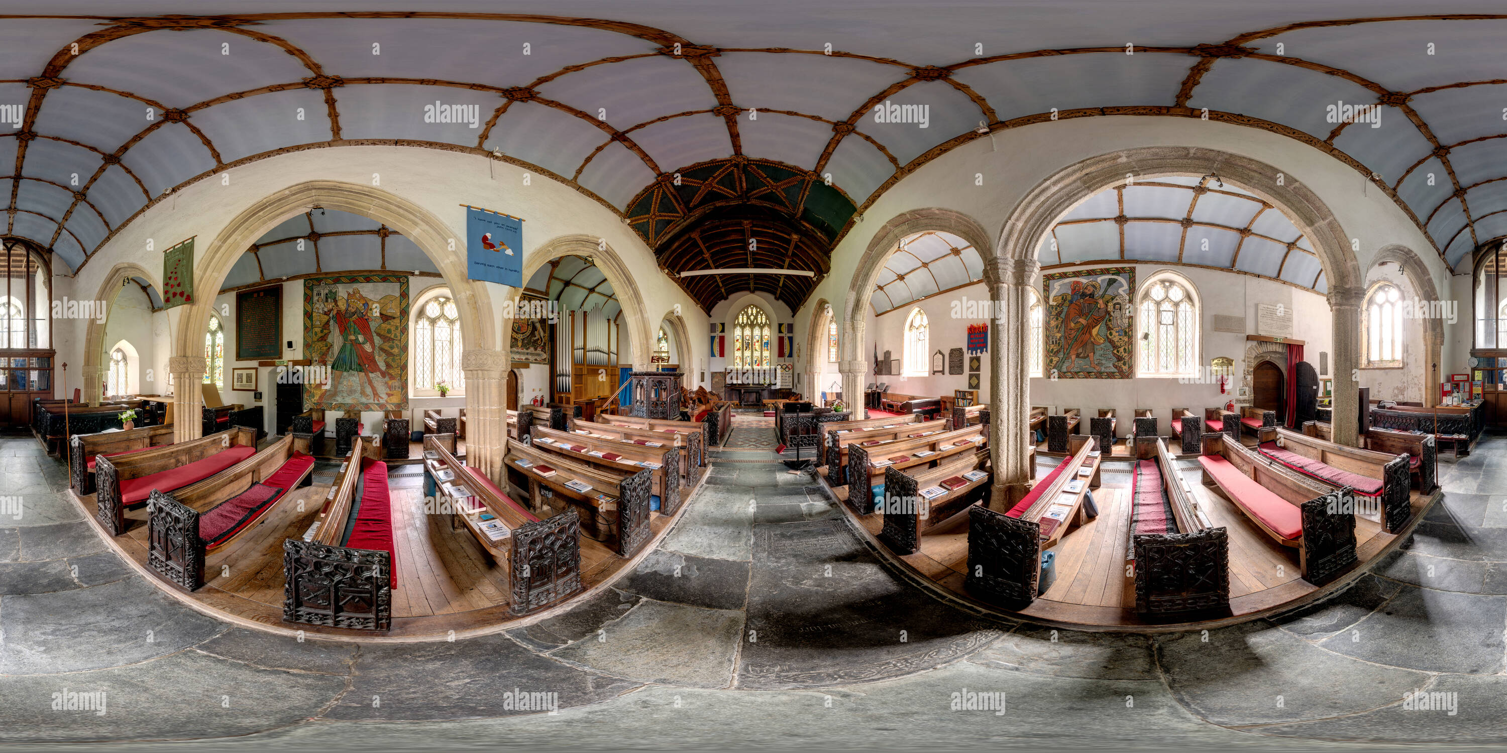 360° view of Poughill Church, Cornwall - Alamy