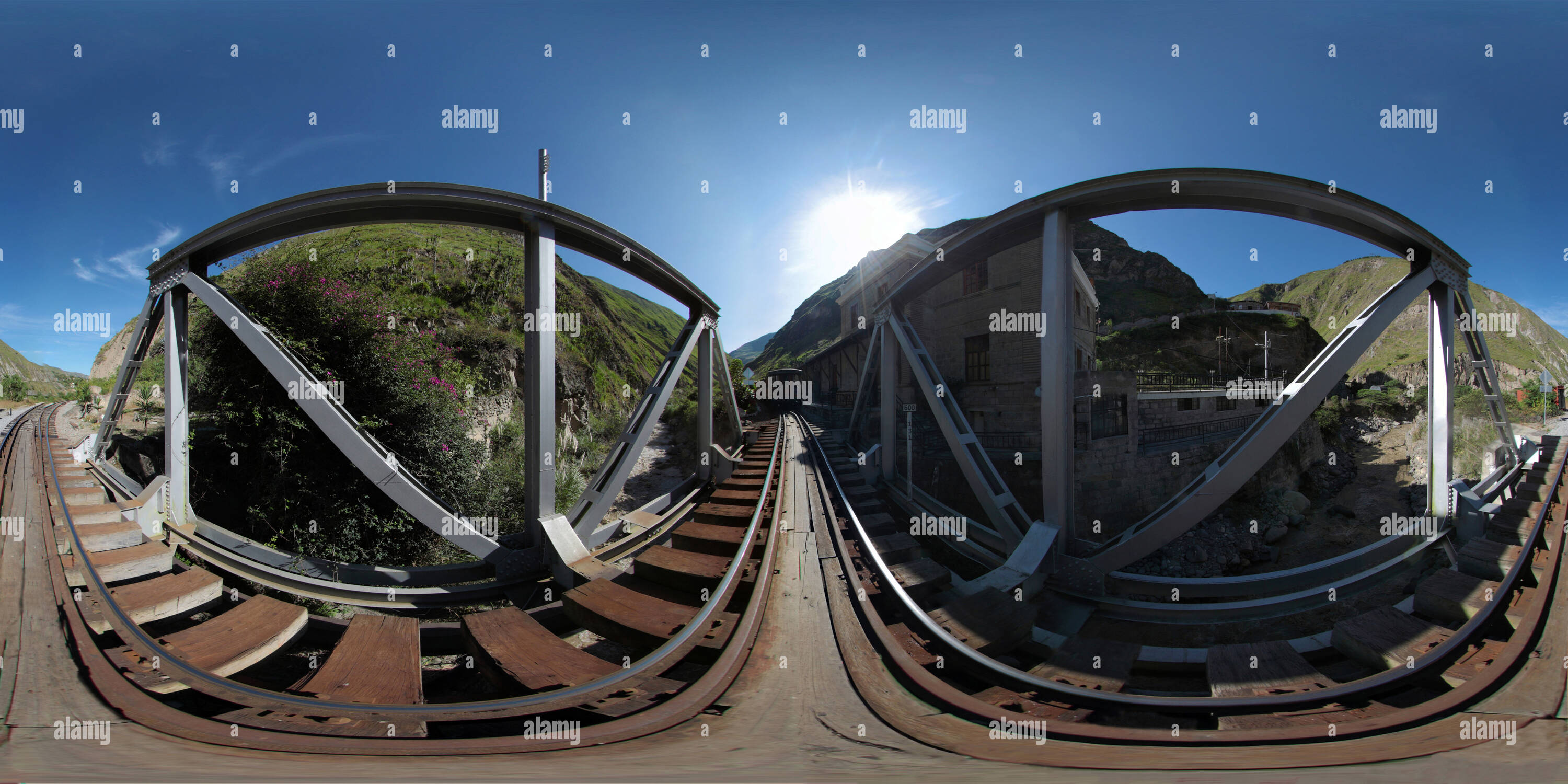 360° view of Sibambe´s Train Bridge - Alamy