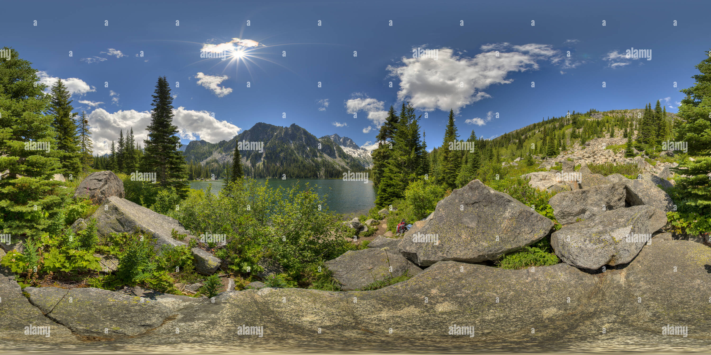 360° view of Mount Stuart from Picture Rocks, Lake Stuart, Central ...