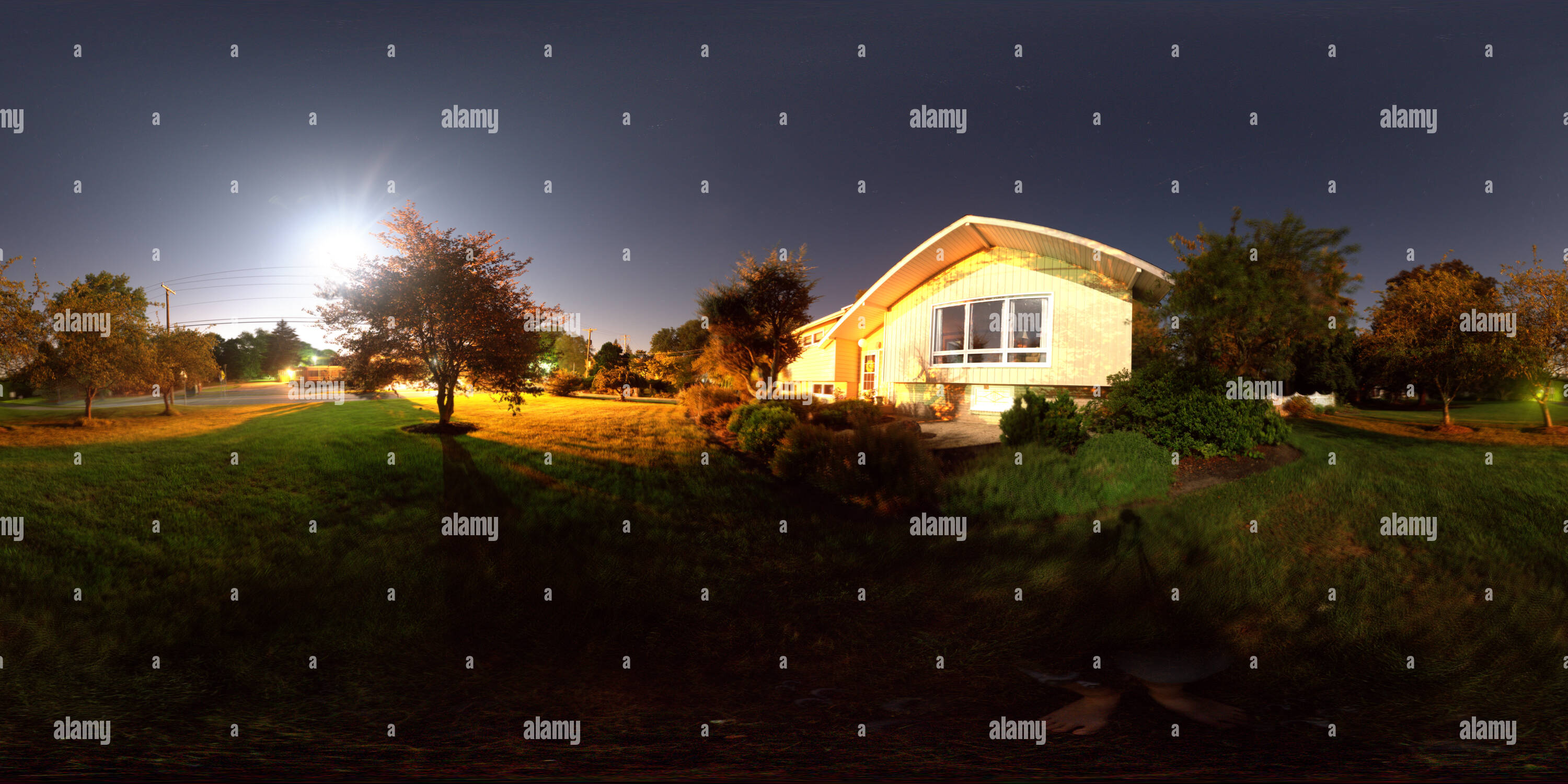 360° view of Nighttime outside pano kimberton - Alamy