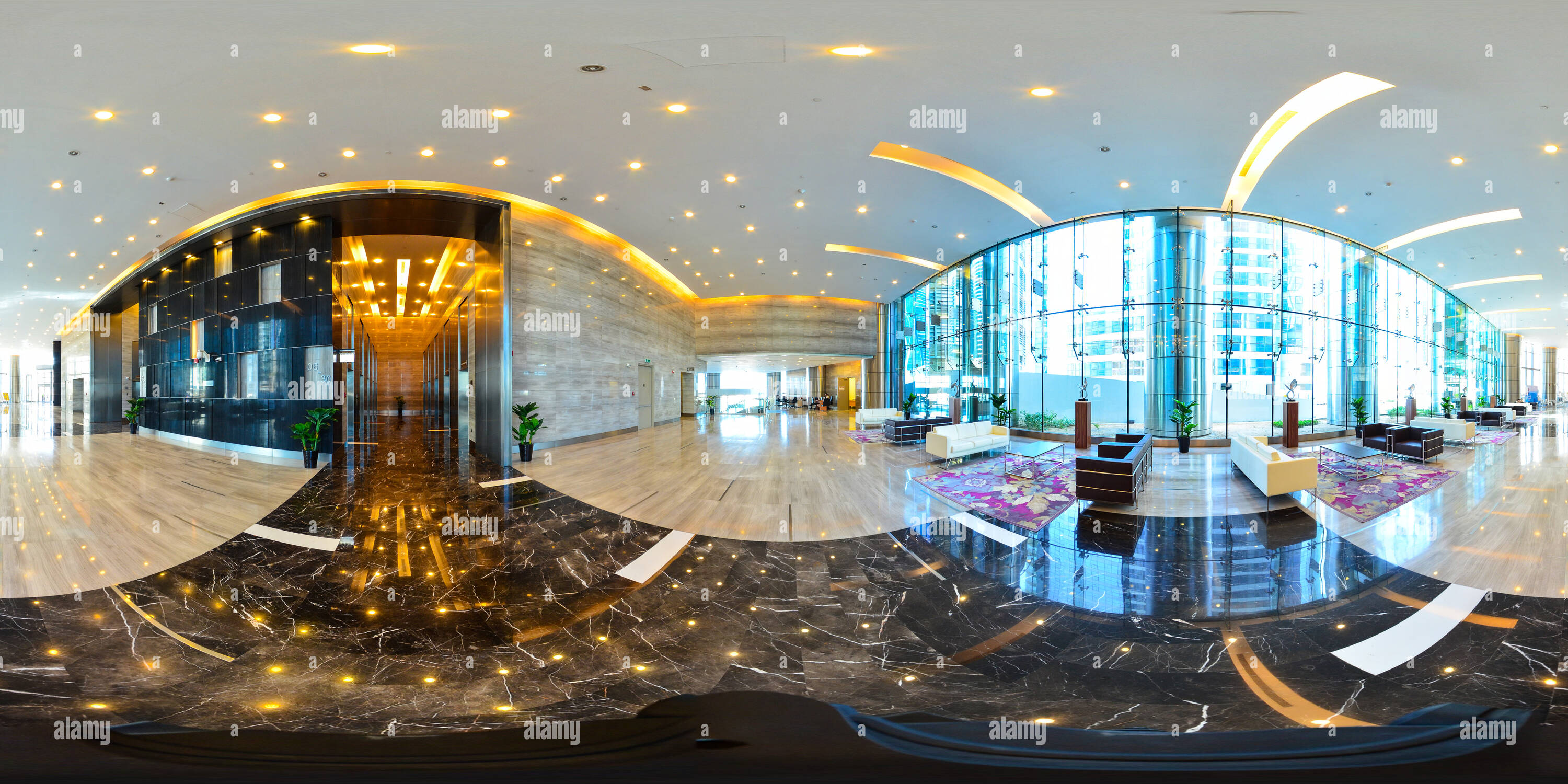 360° view of Addax Tower Lobby - Alamy