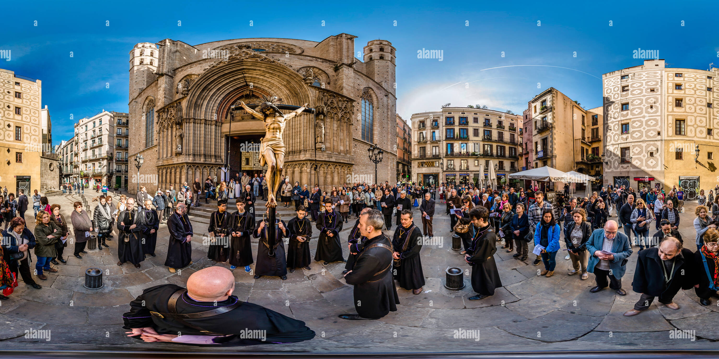Good friday procession at placa de santa maria hi-res stock photography ...
