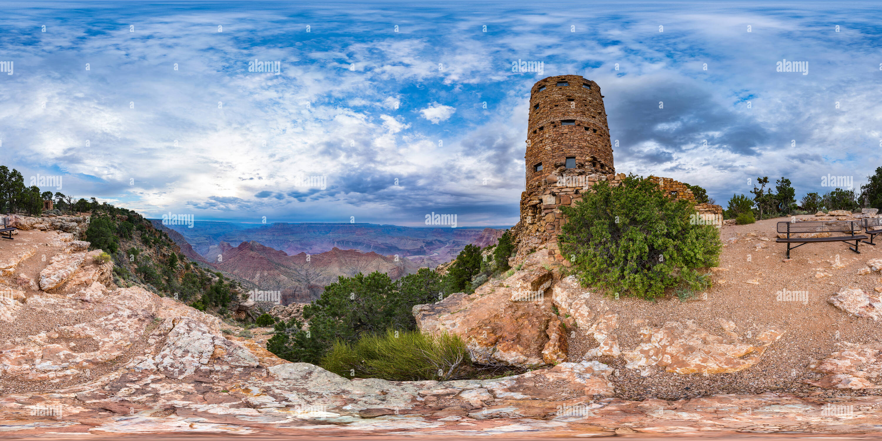 360° view of Desert View Watchtower Grand Canyon NP - Alamy