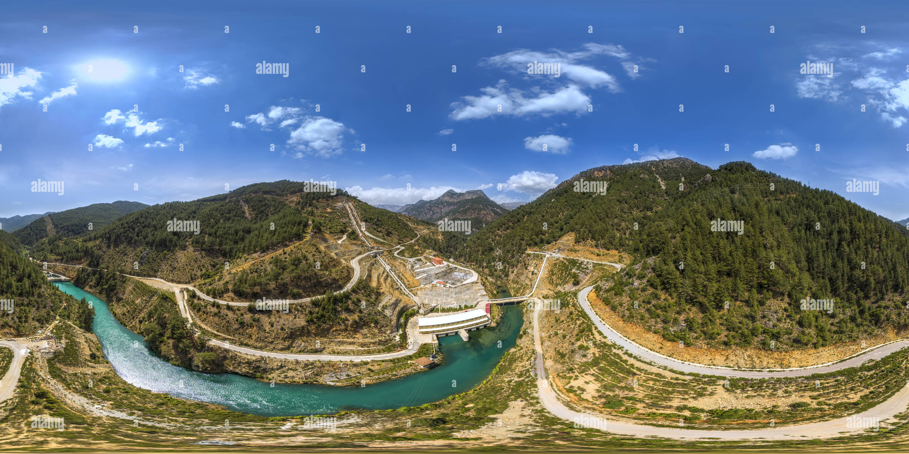 360° view of Caltibuku Hydroelectric Dam Anamur Vr Mersin 7e7 - Alamy