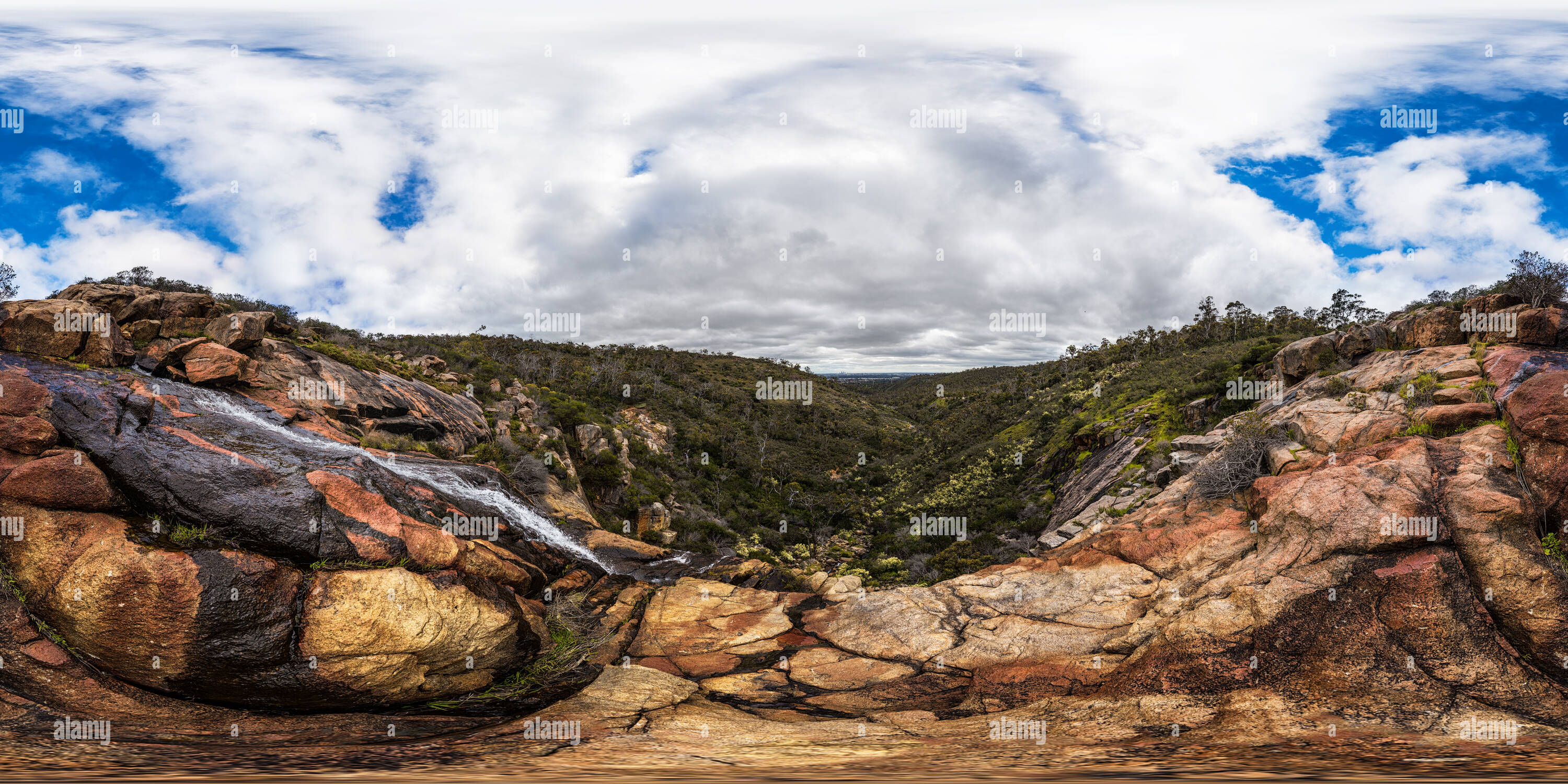 360° view of 60 Foot Falls, Ellis Brook Reserve - Alamy