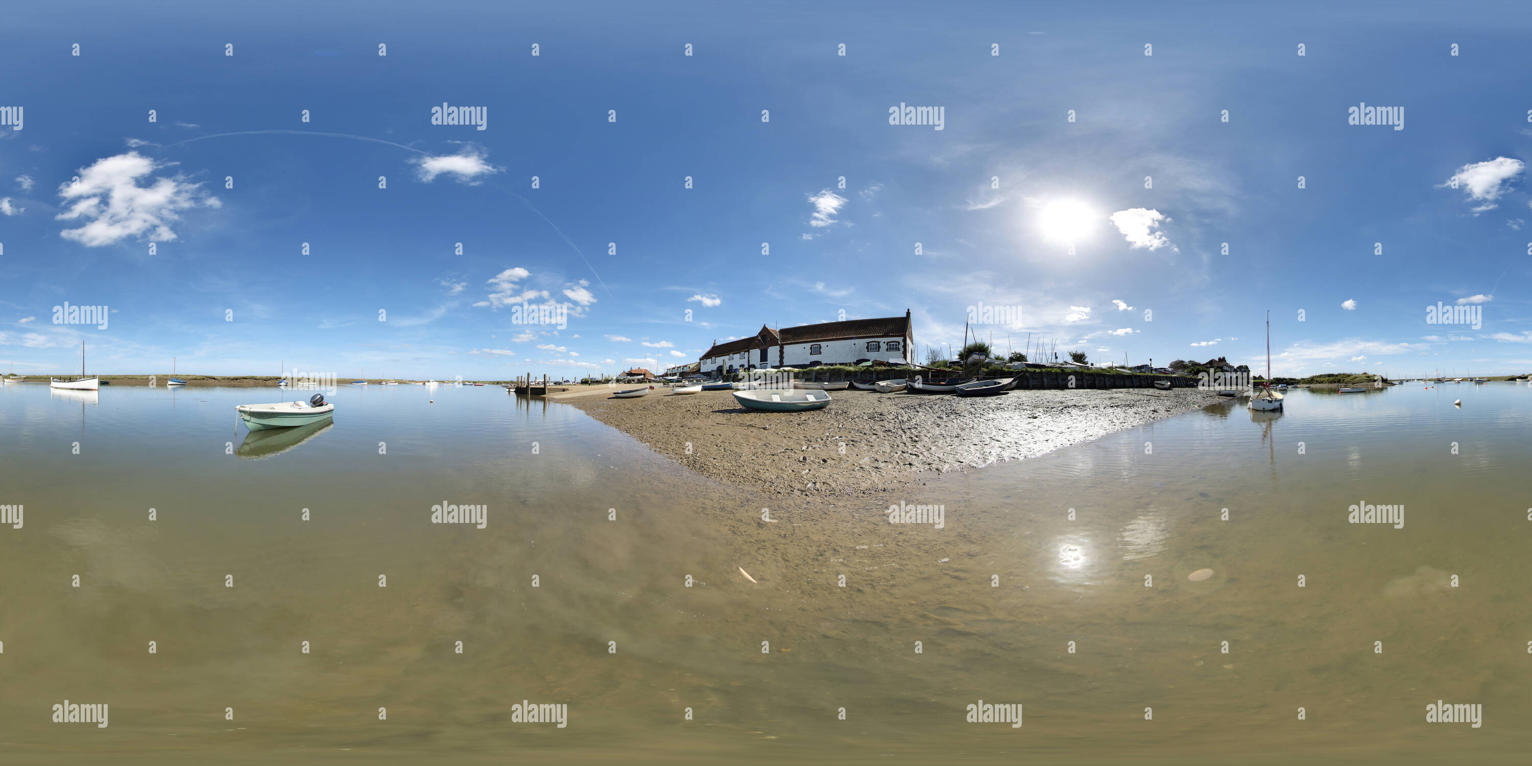 360° view of Burnham Overy Staithe Boathouse, North Norfolk, UK - Alamy