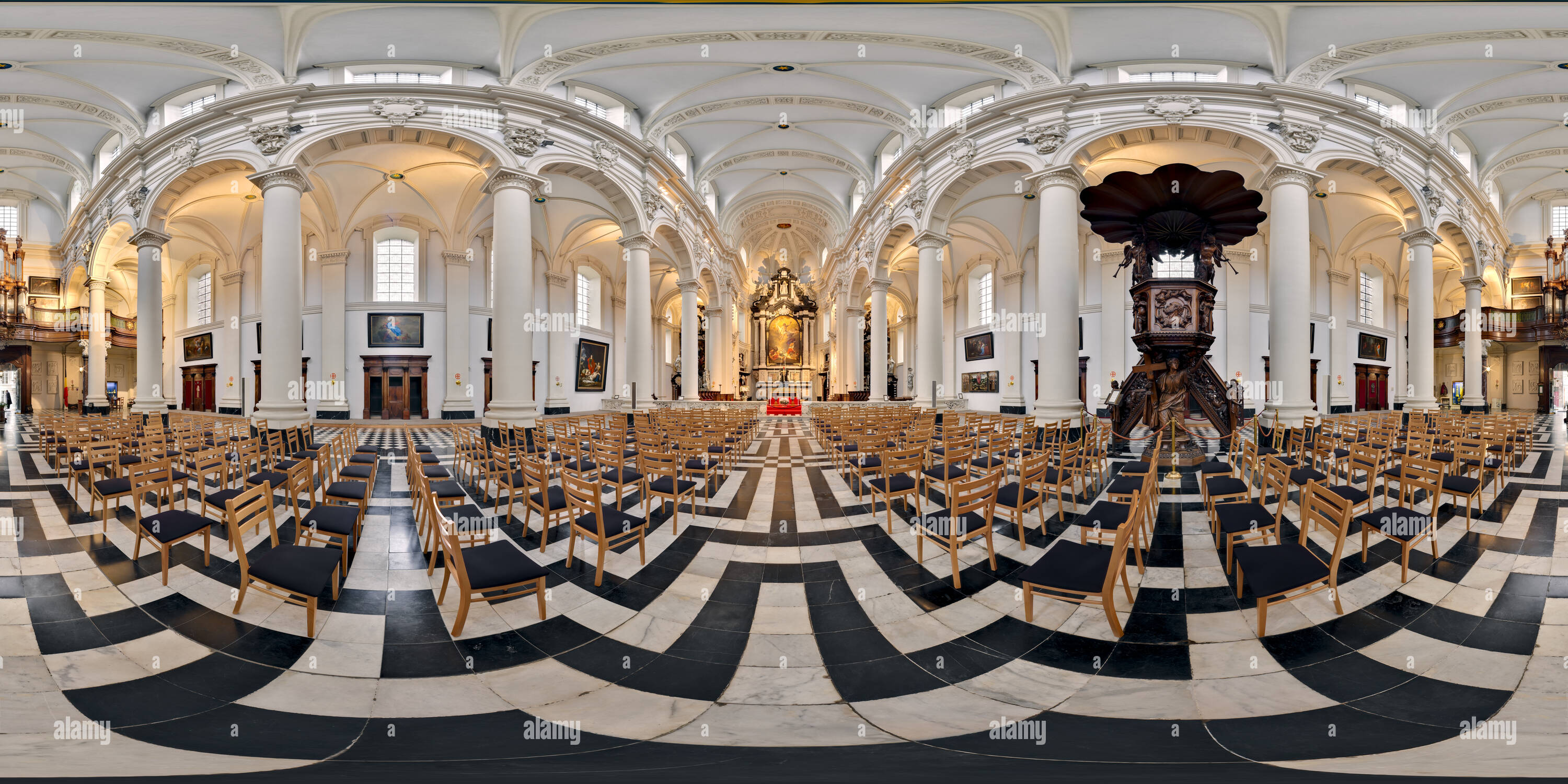 360° view of St. Walburga Church, Bruges - Alamy
