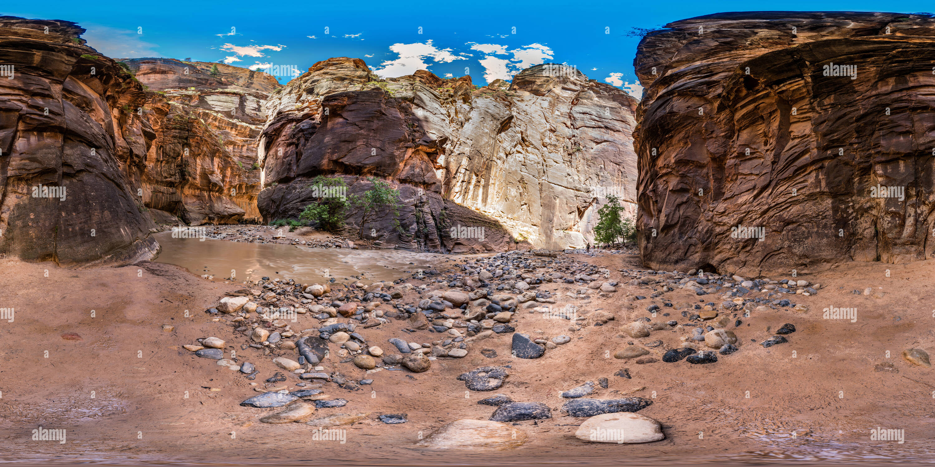 360° view of The Narrows Trail Zion NP - Alamy