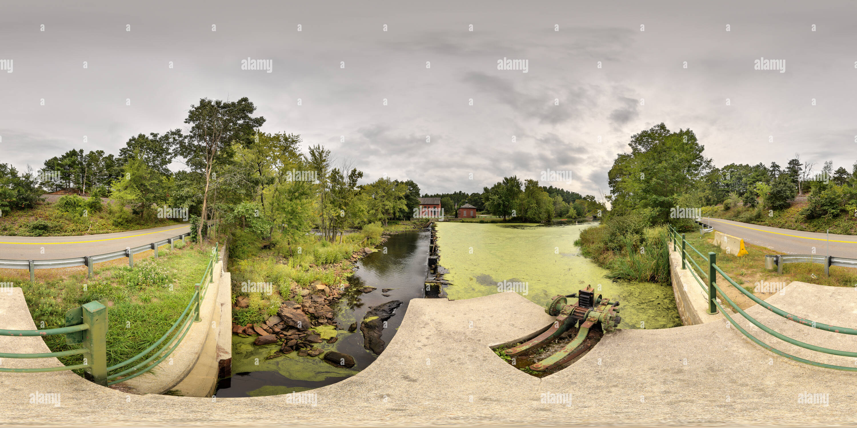 360° view of Mill Dam on the Nashua River Two - Alamy