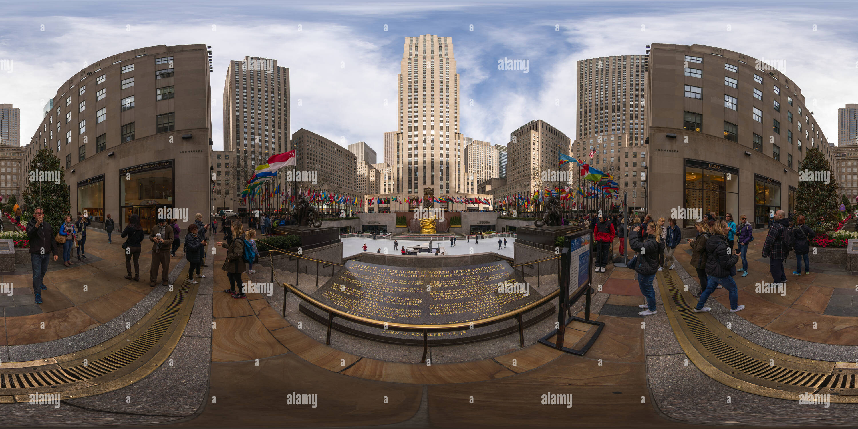 360° view of Rockefeller Center, Plaza, NY - Alamy