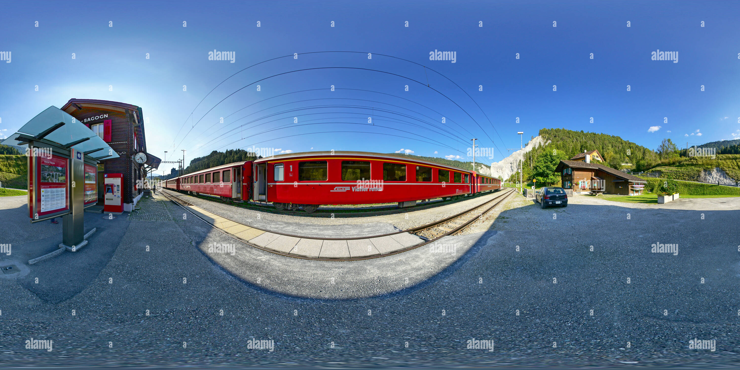 360° view of Valendas Sagogn Station - Alamy