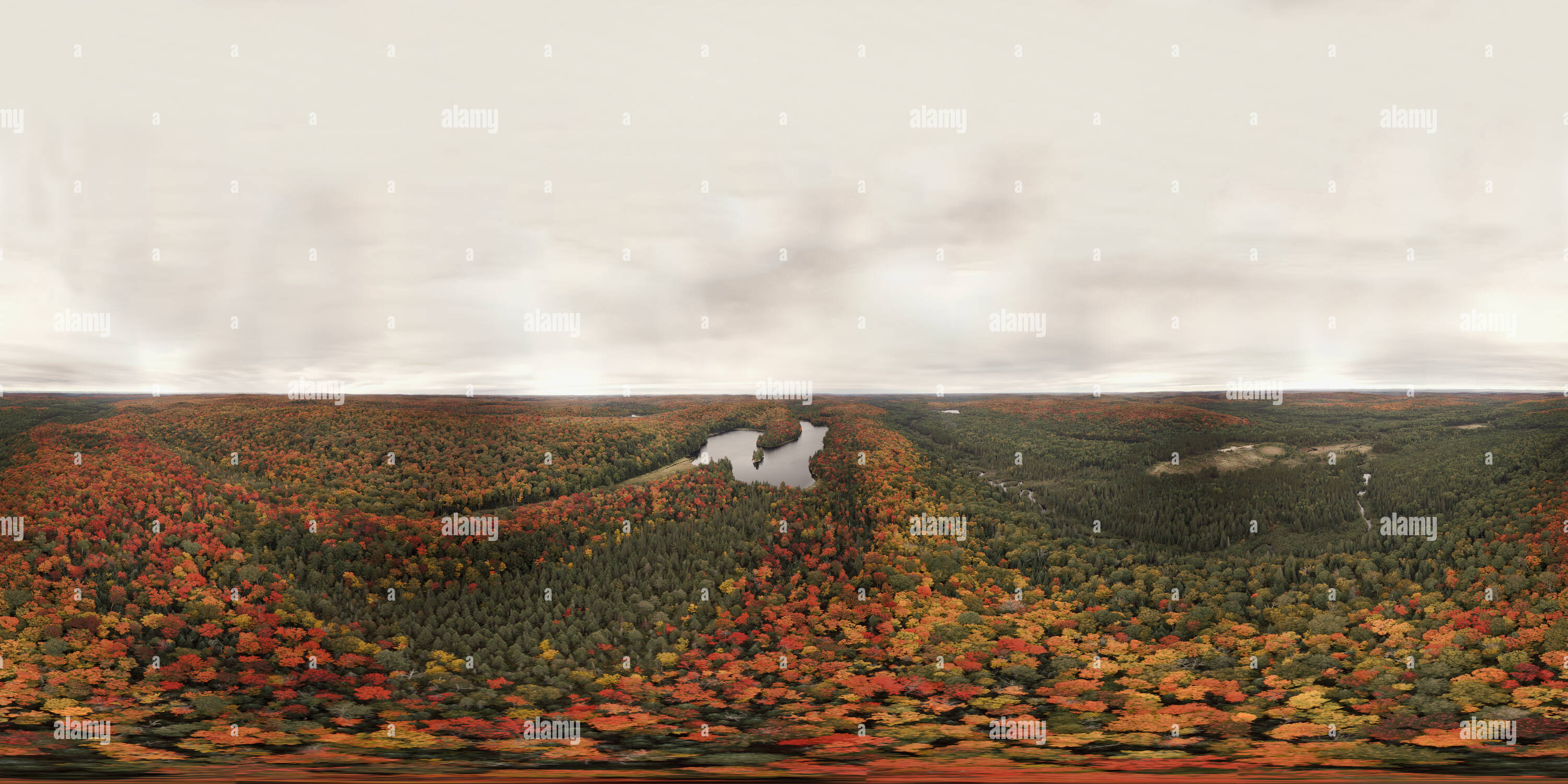 Forest fall lake landscape leaves nature mountain river aerial hi-res ...