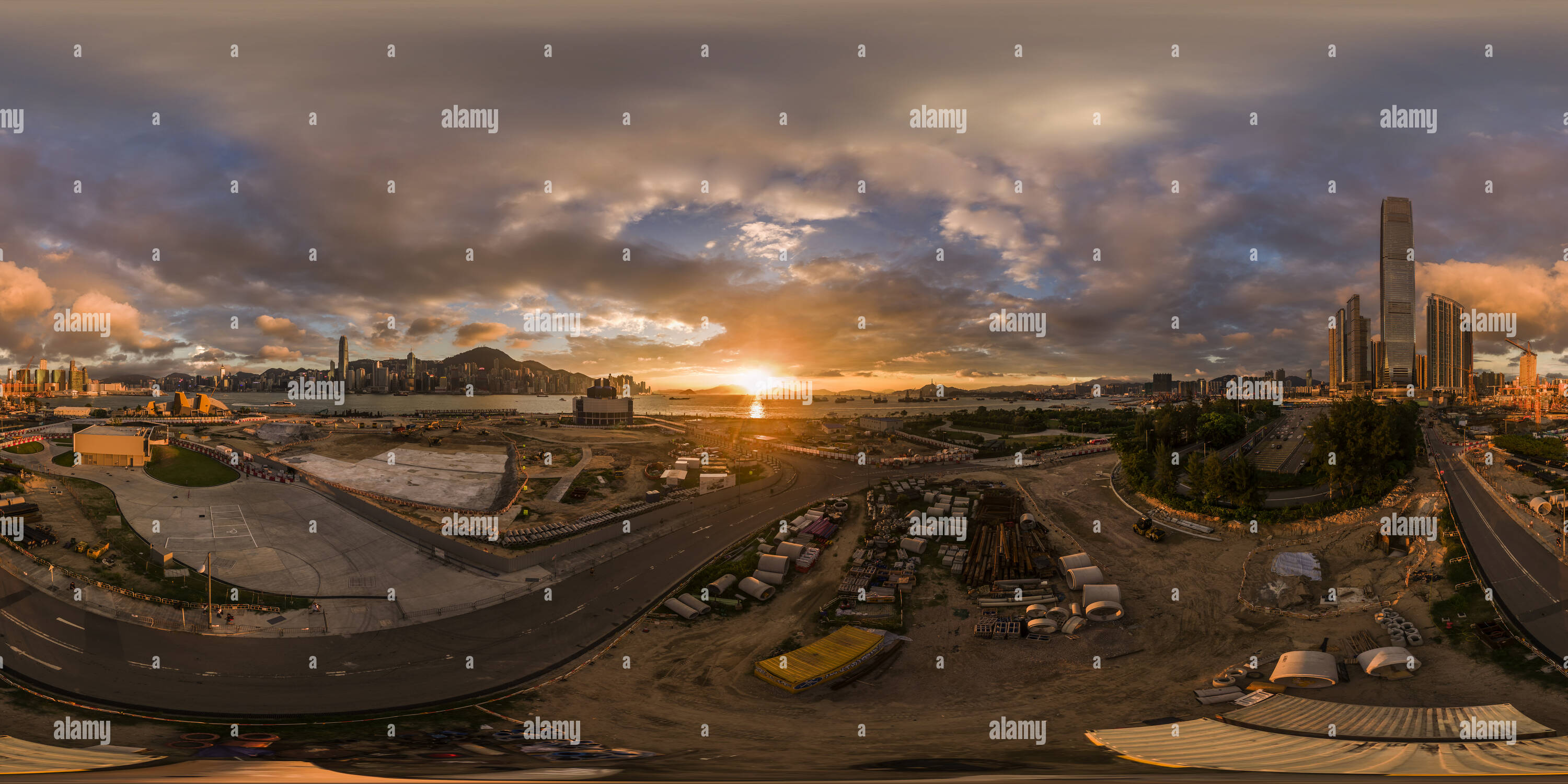360° view of Sunset at West Kowloon(西九夕陽), HK - Alamy
