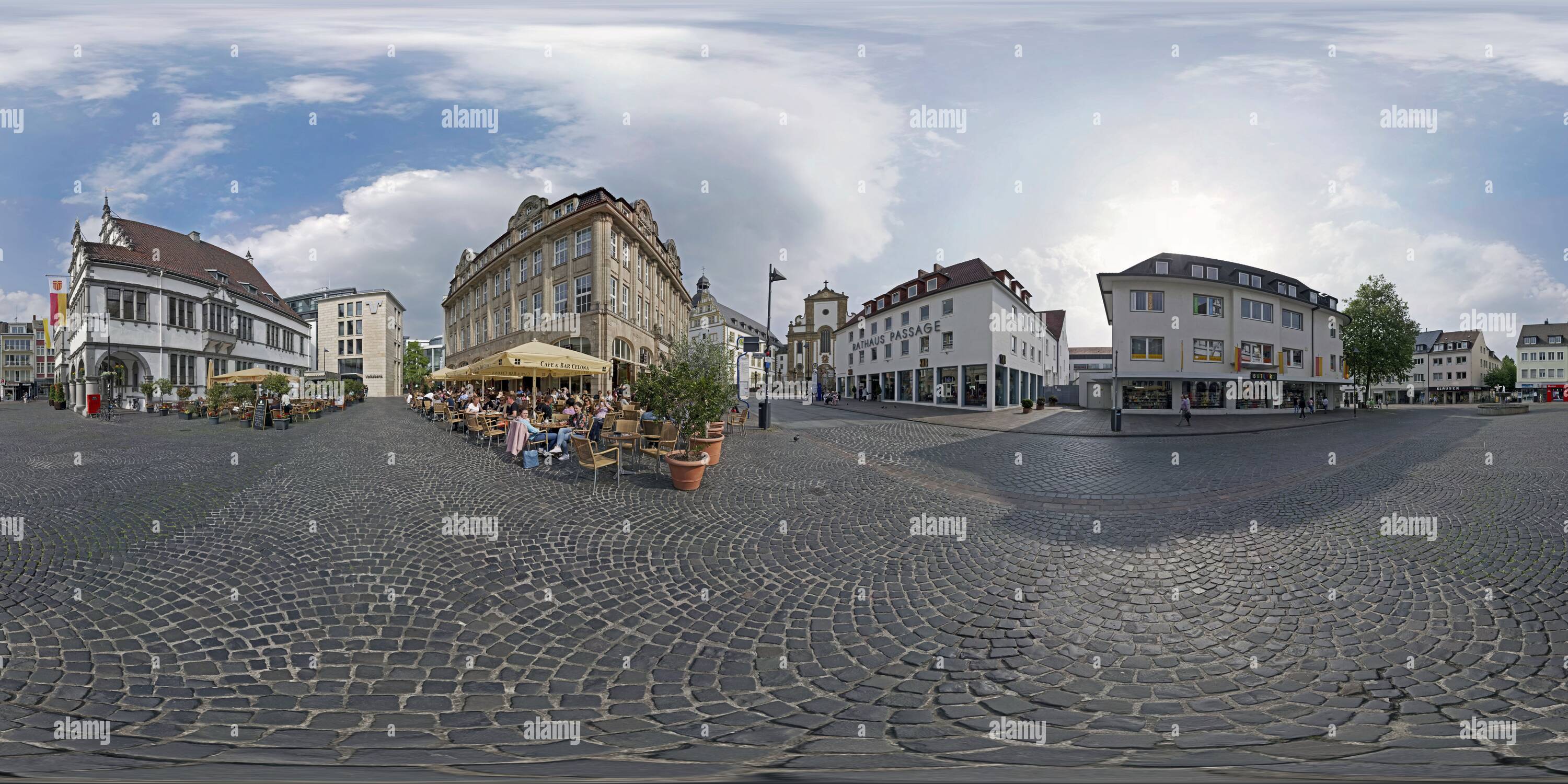 360° view of Paderborn, At the Town Hall - Alamy