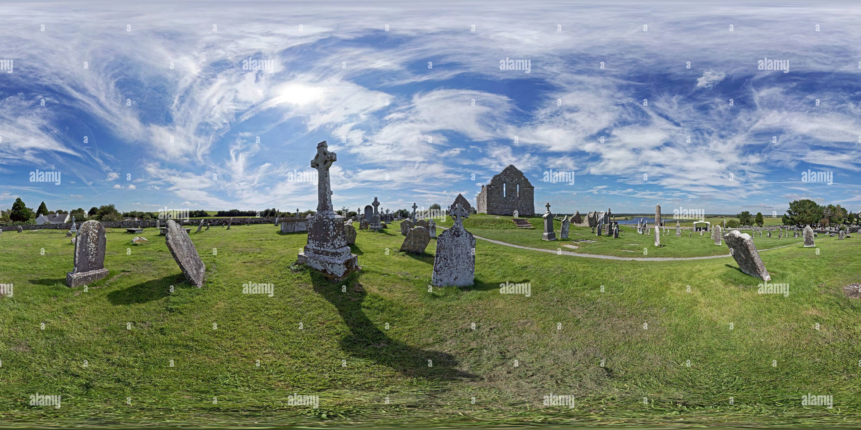 360° view of Clonmacnoise - Monastery - General View II - Alamy