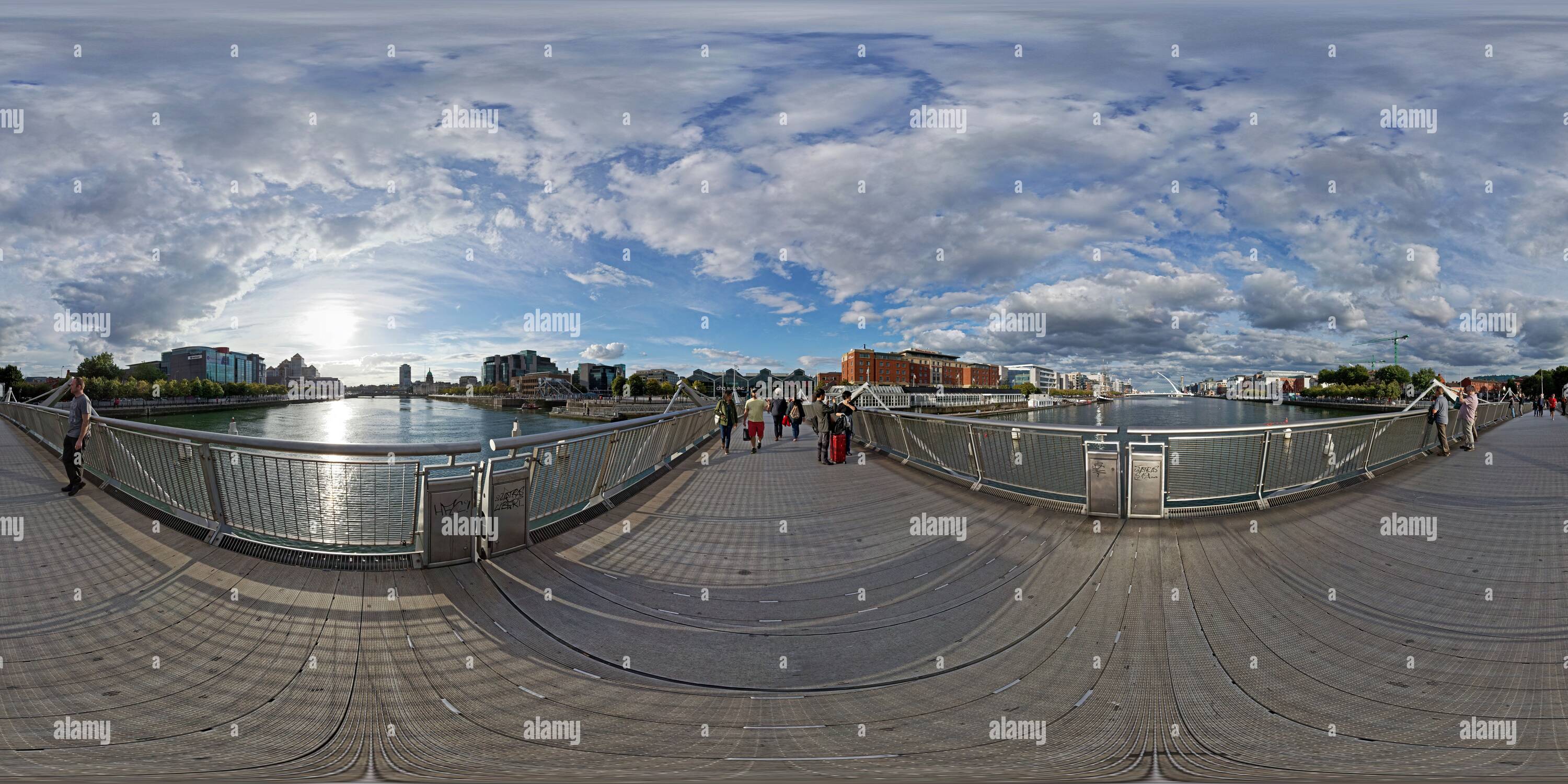 360° view of Dublin - Sean O'Casey Bridge over the Liffey - Alamy