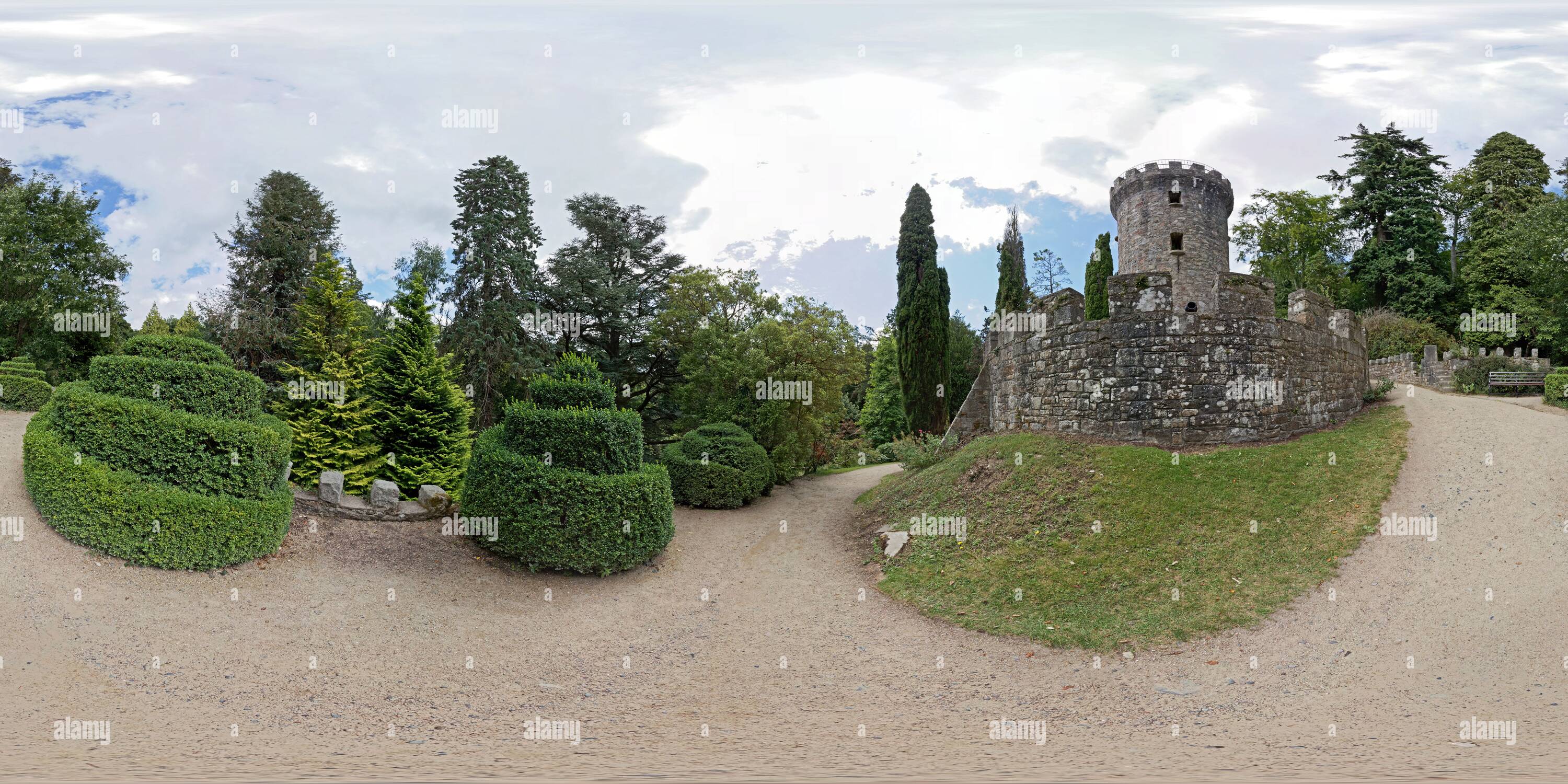 360° view of Powerscourt Gardens - The Pepperpot Tower - Alamy