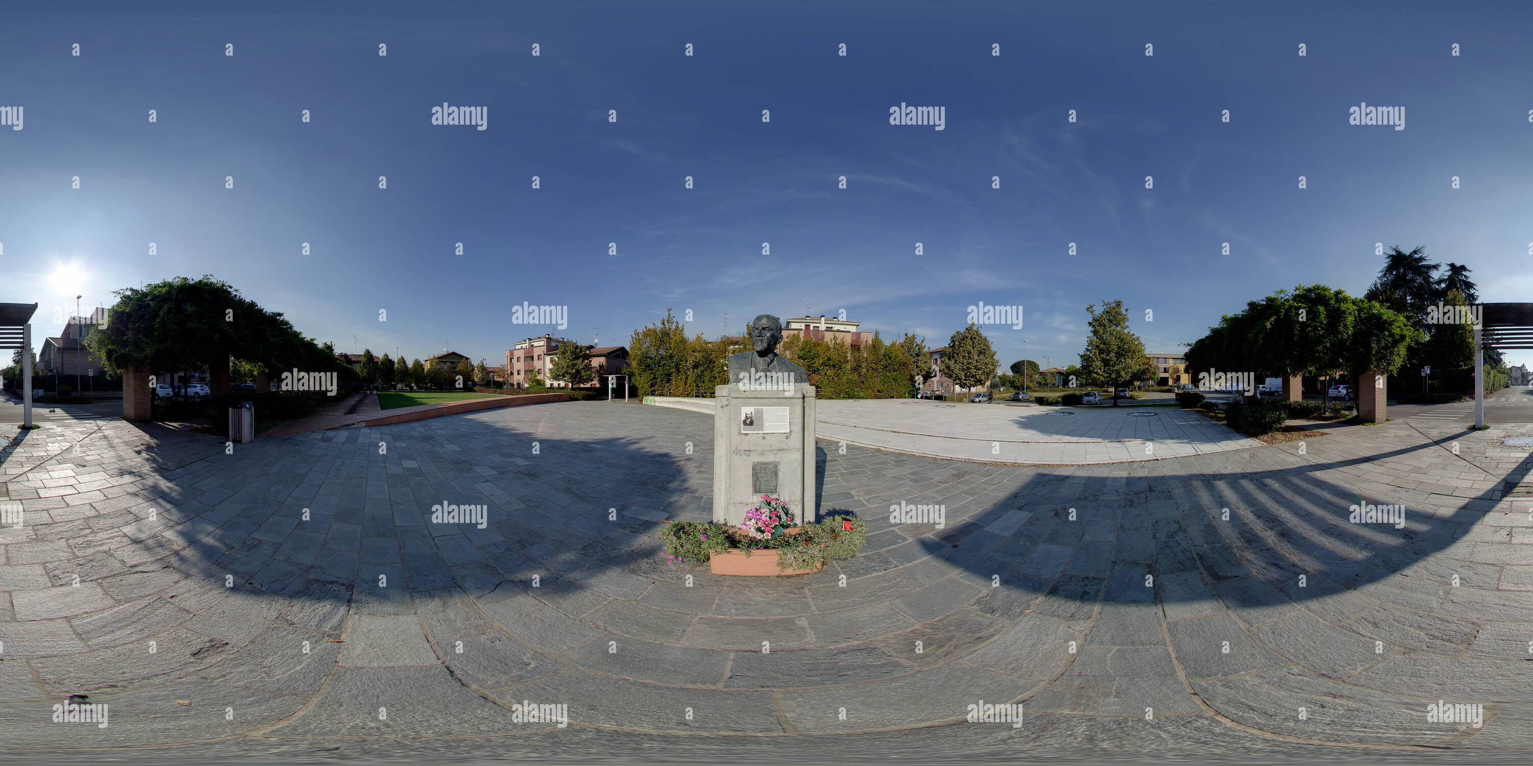 360° view of piazza Lenin, Cavriago, Italy - Alamy