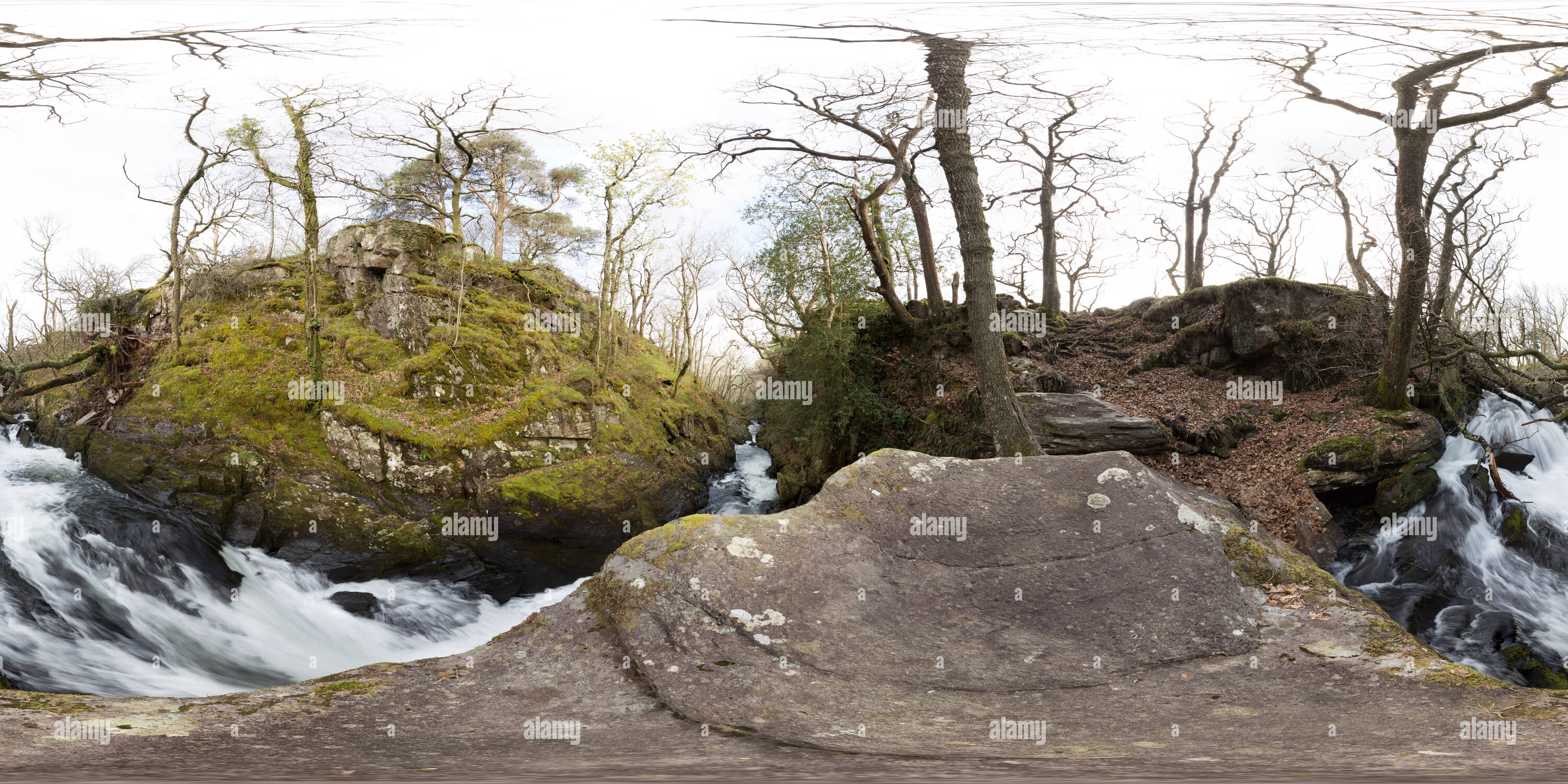 360° view of Wales - Nantcol Waterfalls - Alamy