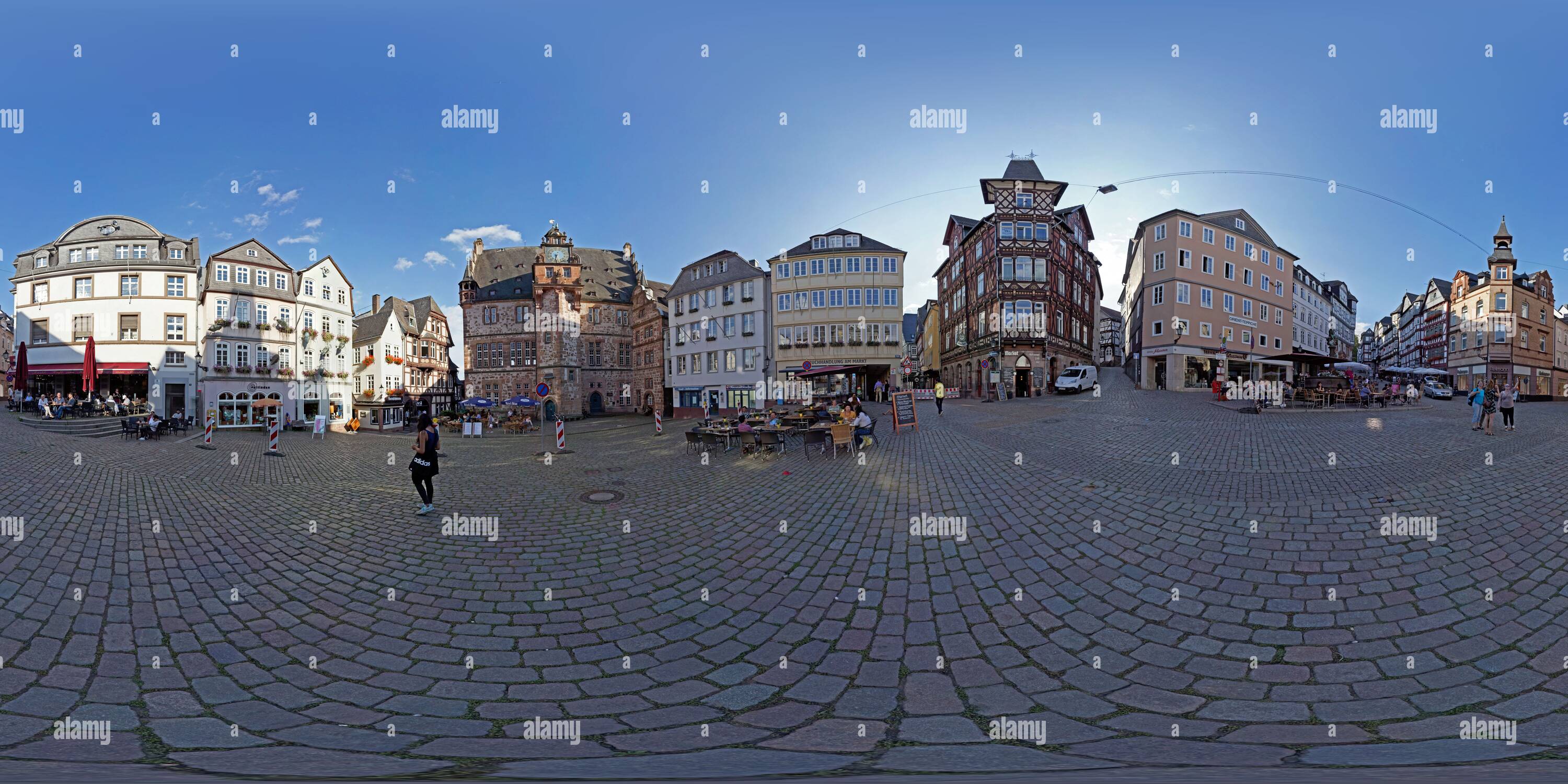 360° view of Marburg – Town Hall and Market Place, View 1 - Alamy