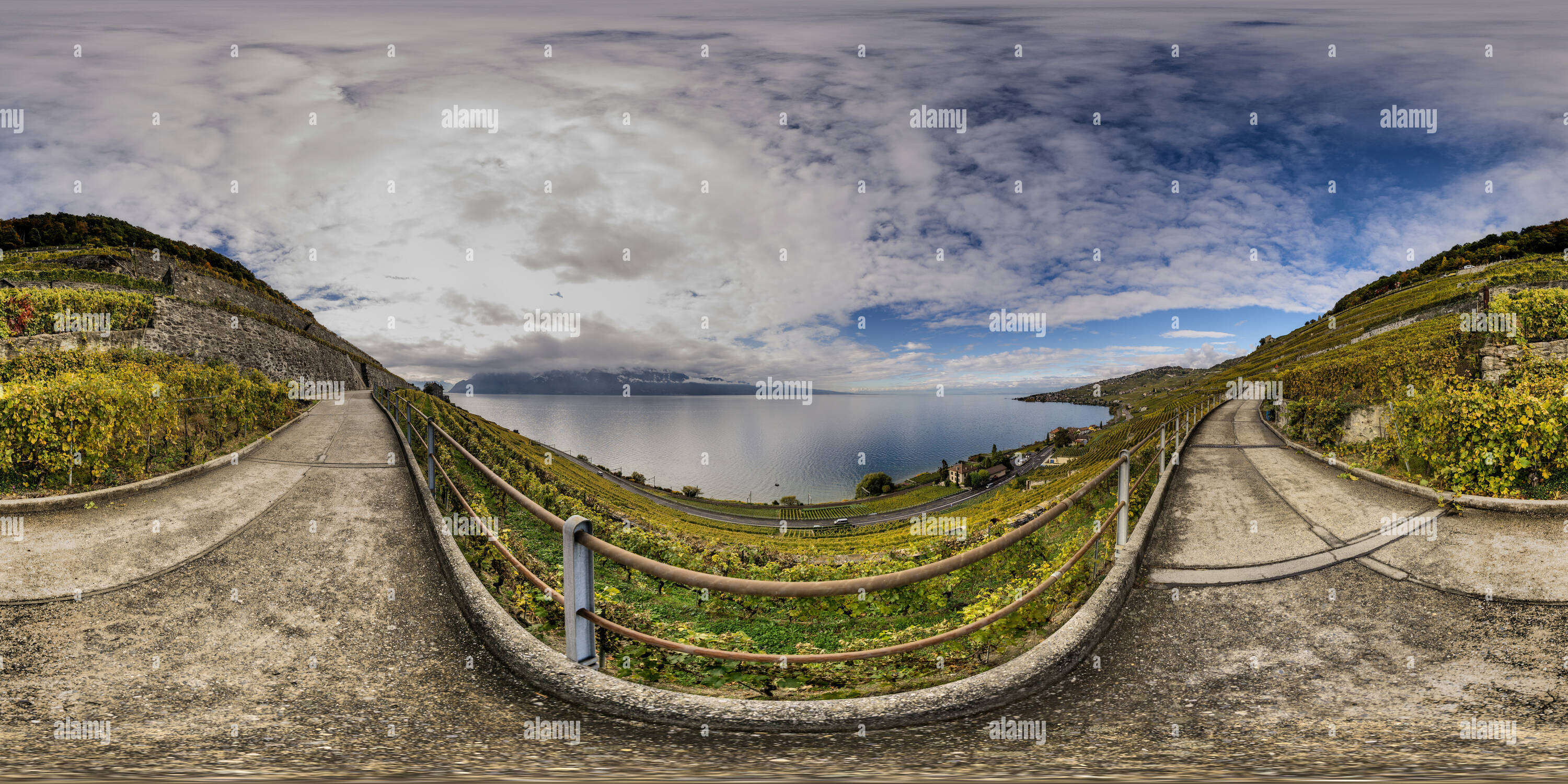 360° view of Lavaux Unesco World Heritage Site 6 - Alamy